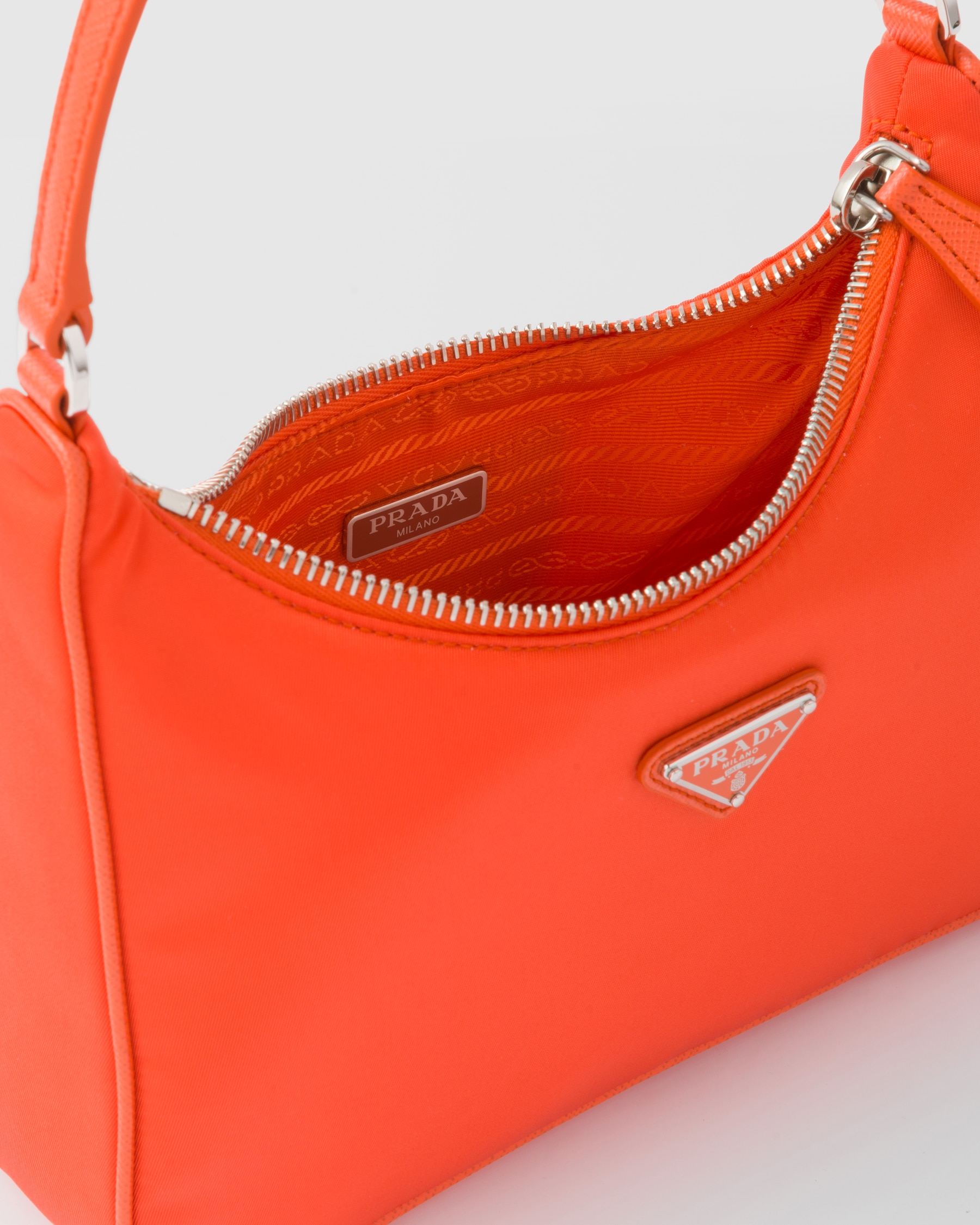 Orange Prada Re-edition 2005 Re-nylon And Saffiano Mini Bag | PRADA