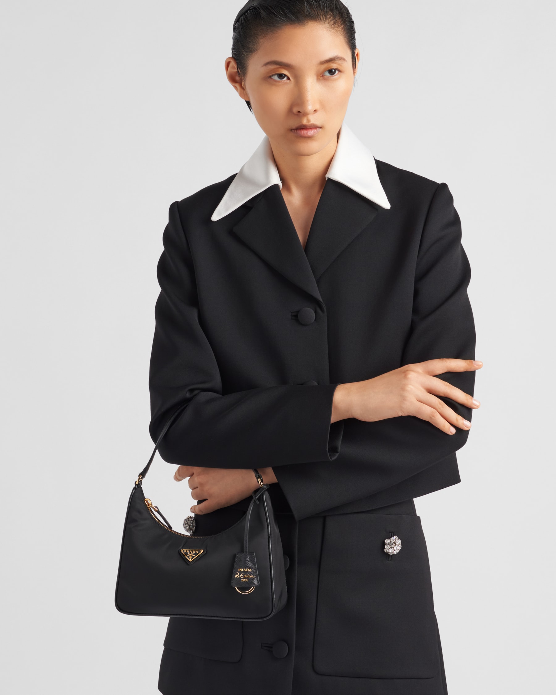 Black Prada Re-edition 2005 Re-nylon And Saffiano Mini Bag | PRADA