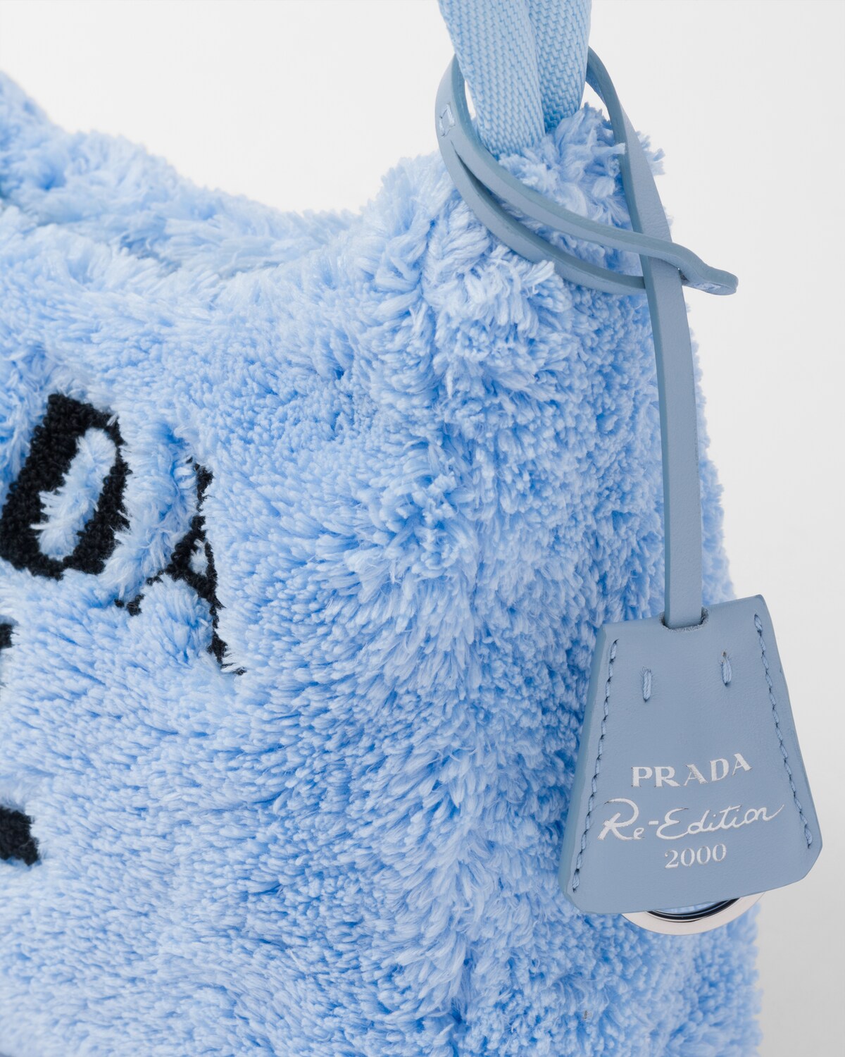 Celeste/black Re-edition 2000 Terry Mini-bag | PRADA