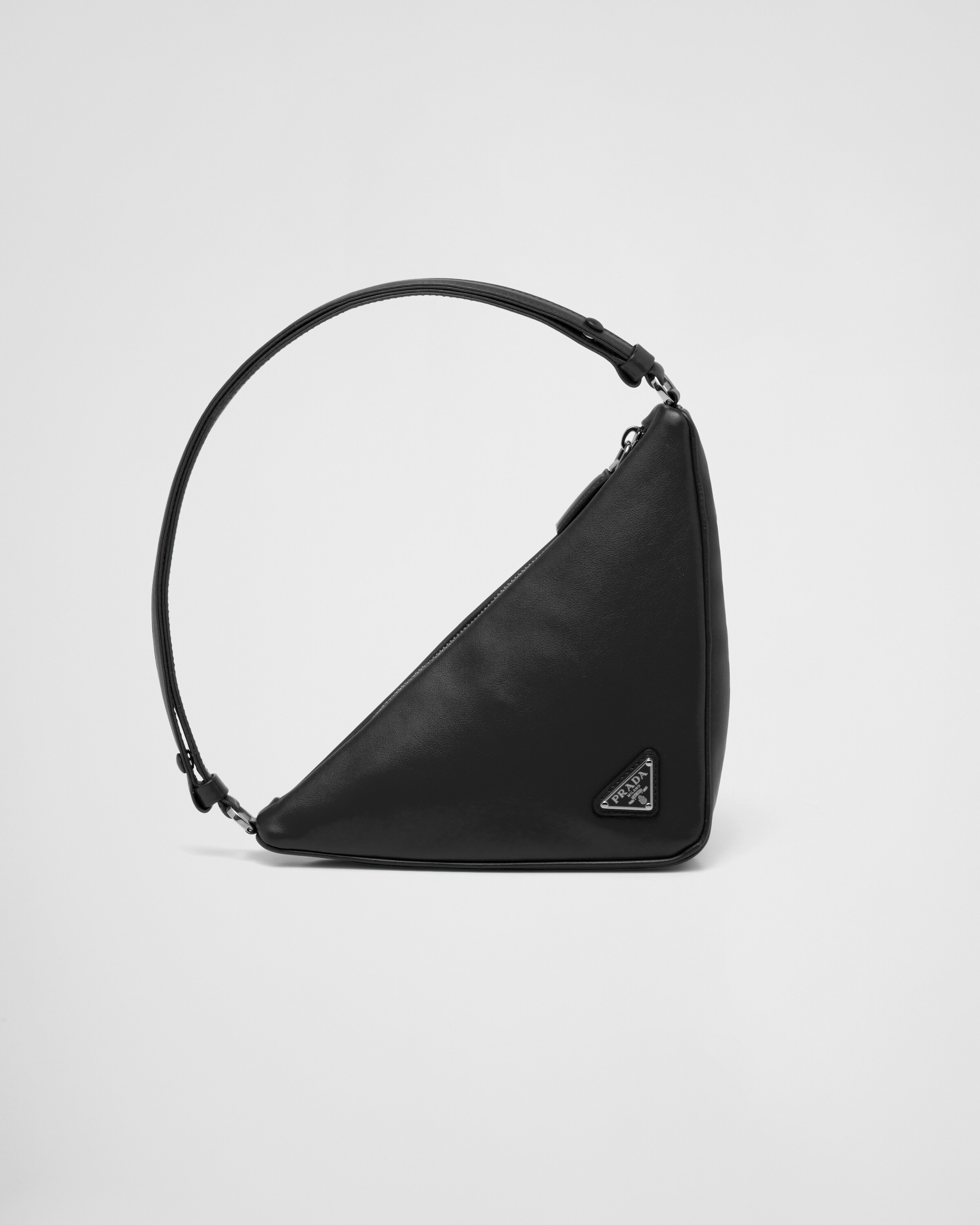 Black Prada Triangle leather pouch | Prada
