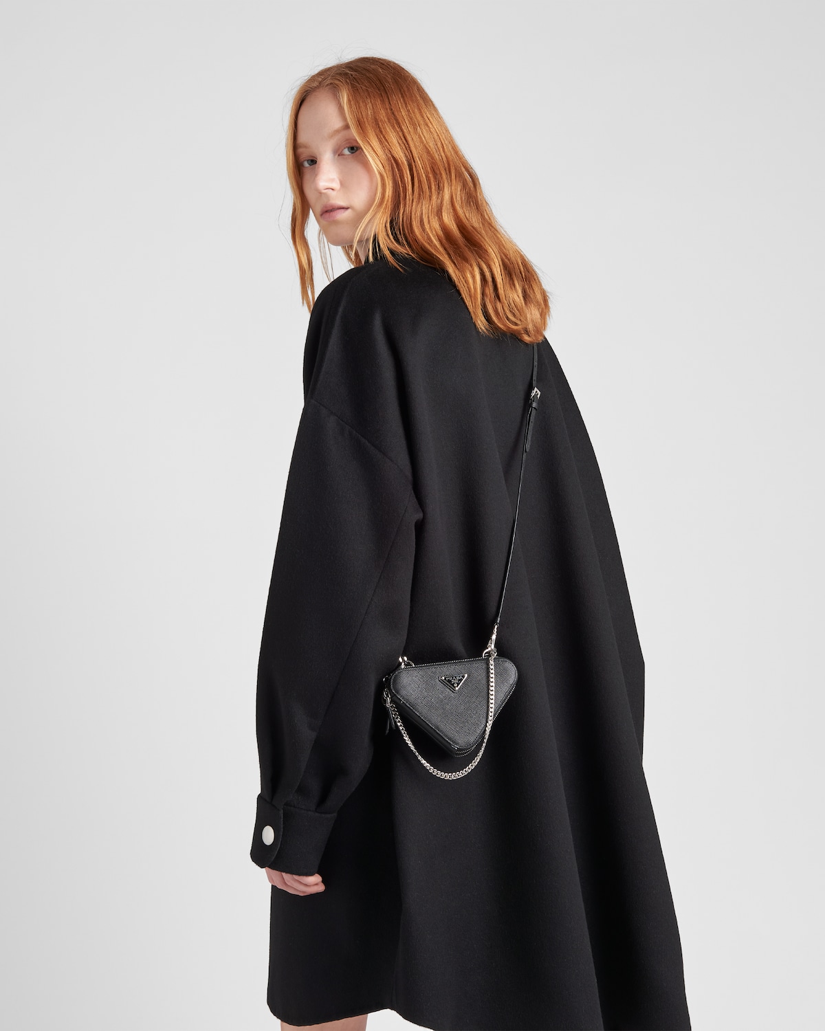 Black Saffiano Leather Mini Pouch | PRADA