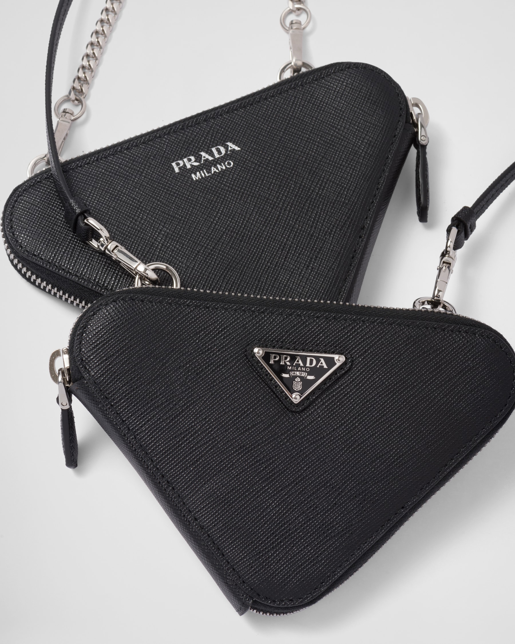 Black Saffiano Leather Mini Pouch | PRADA