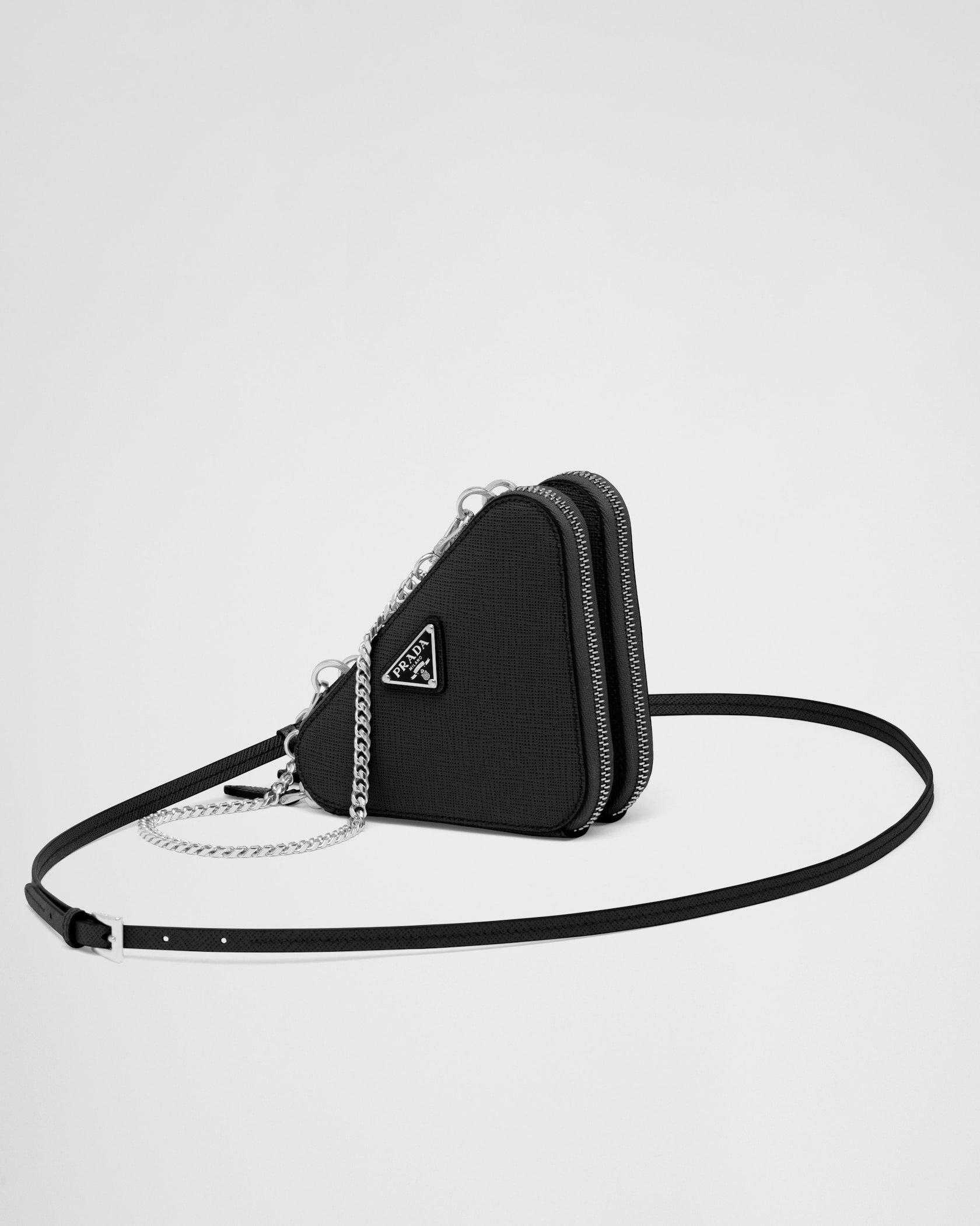Black Saffiano Leather Mini Pouch | PRADA