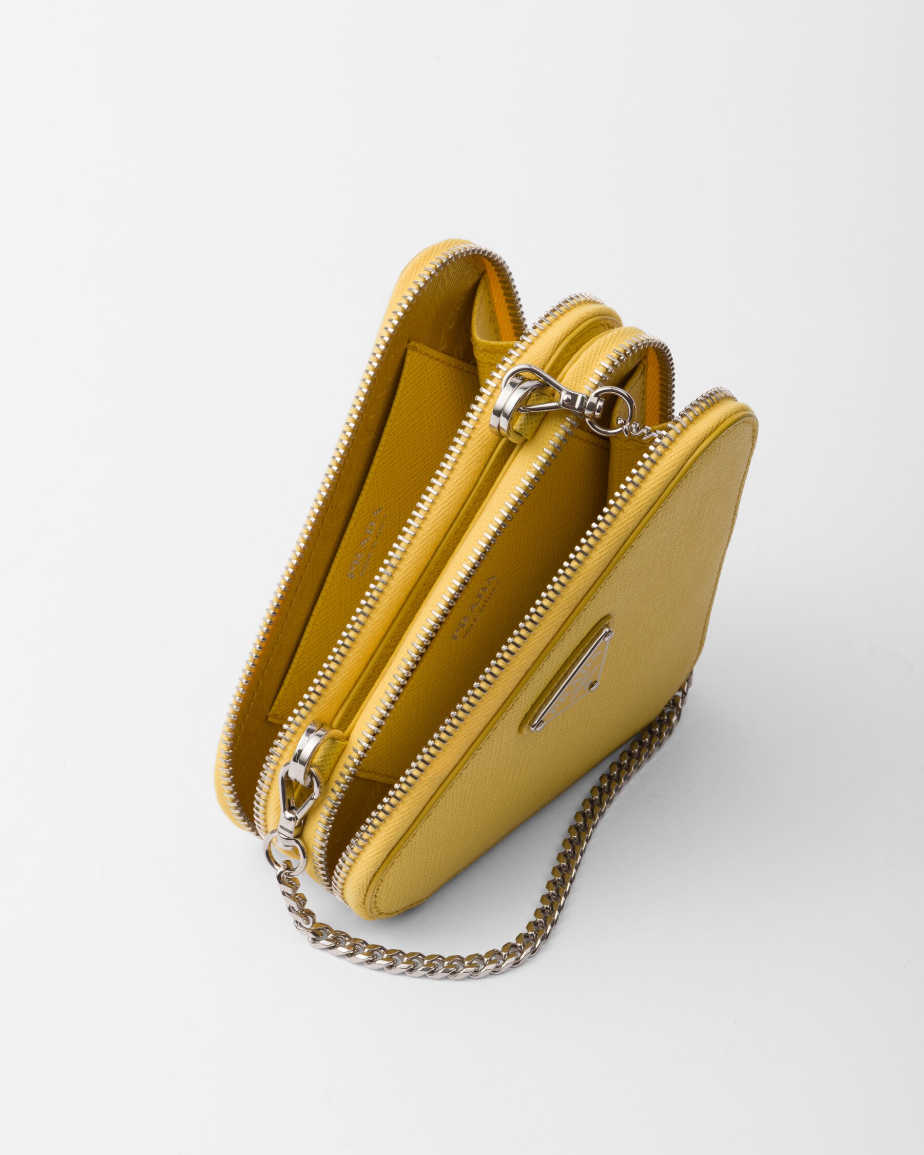 Sunny Yellow Saffiano Leather Mini Pouch | PRADA
