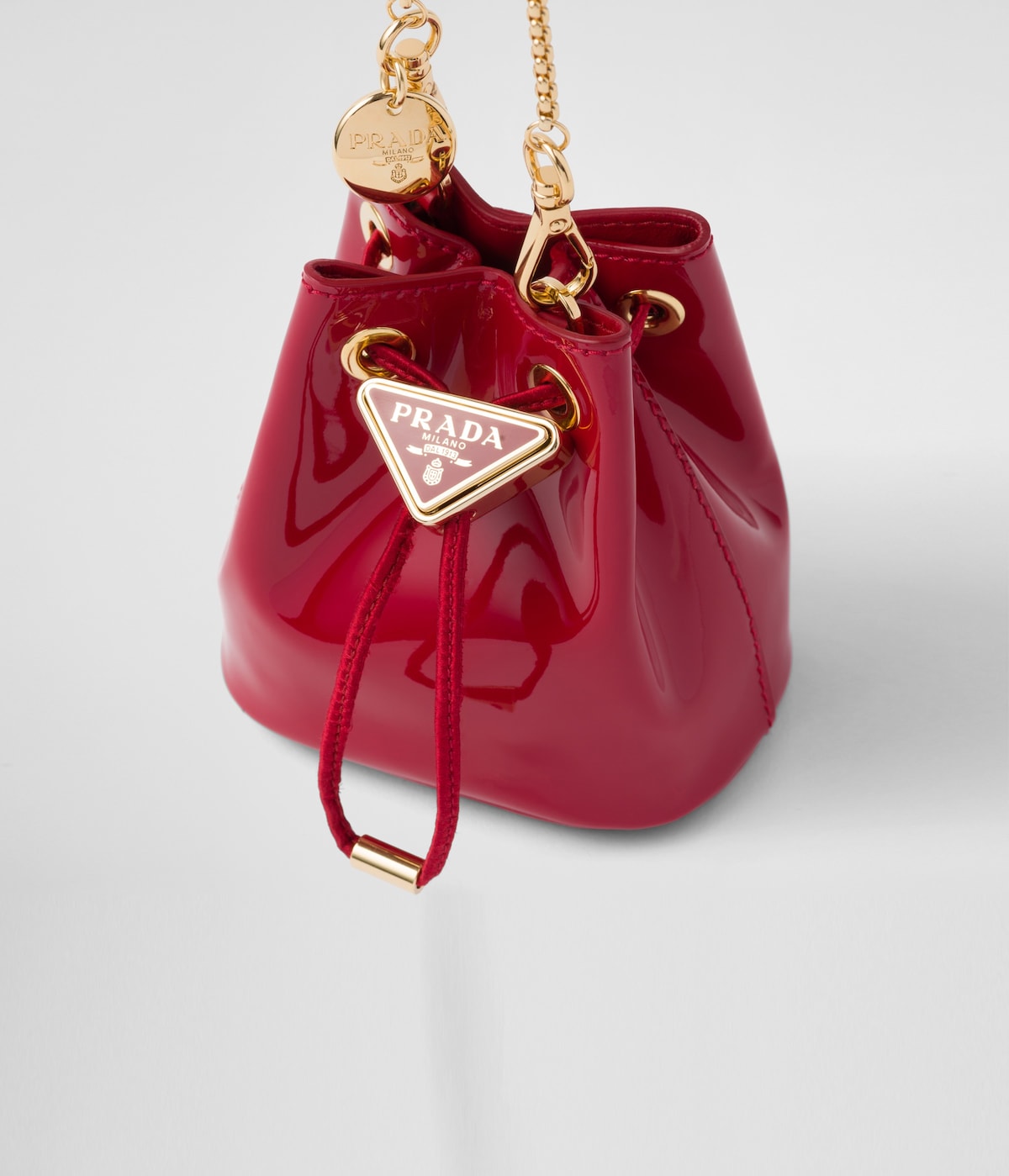 Cherry Red Patent Leather Mini-pouch | PRADA
