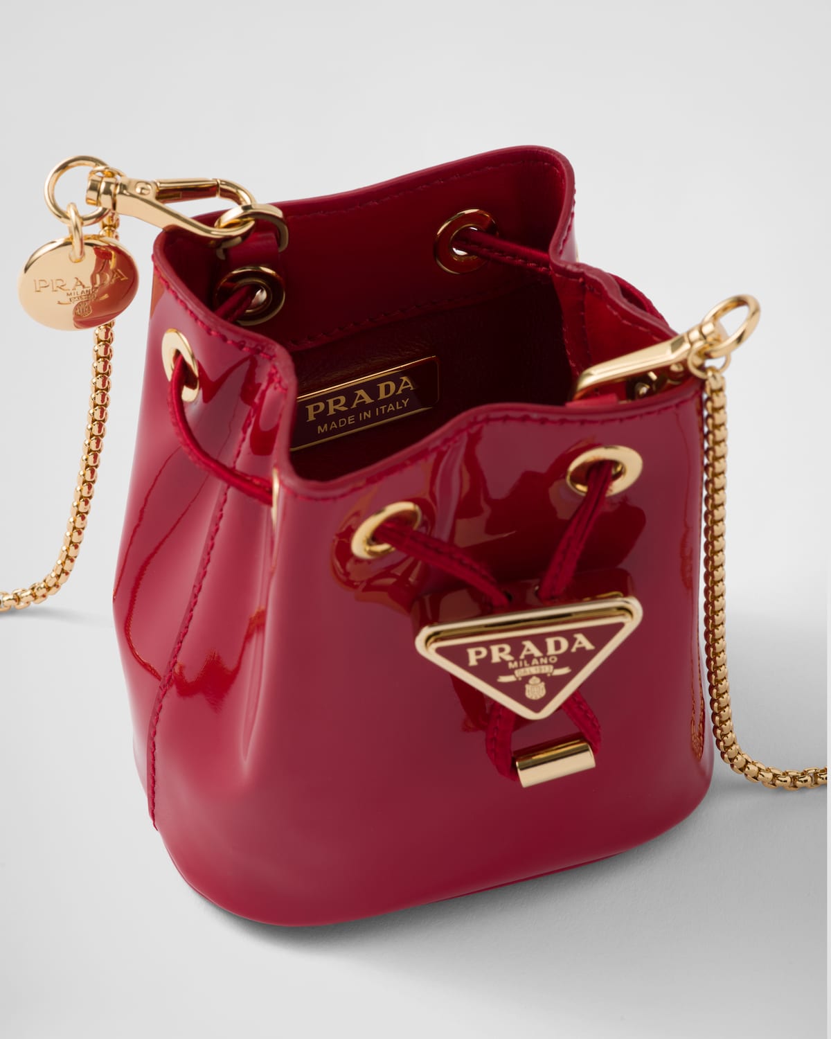 Cherry Red Patent Leather Mini-pouch | PRADA