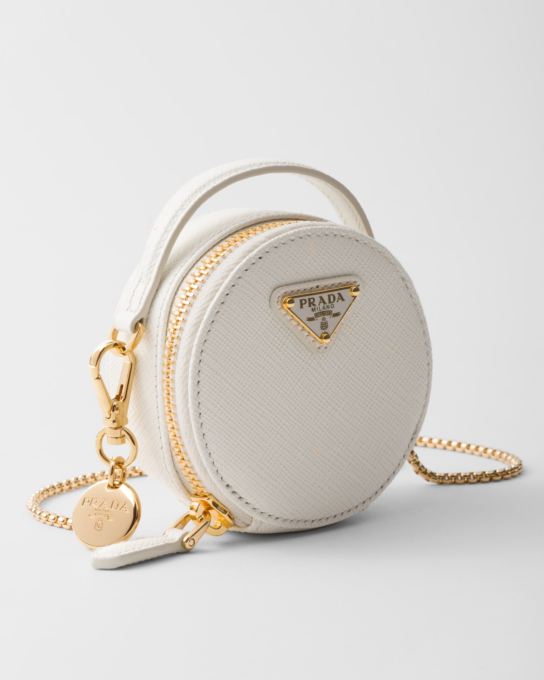 White Saffiano Leather Mini-pouch | PRADA