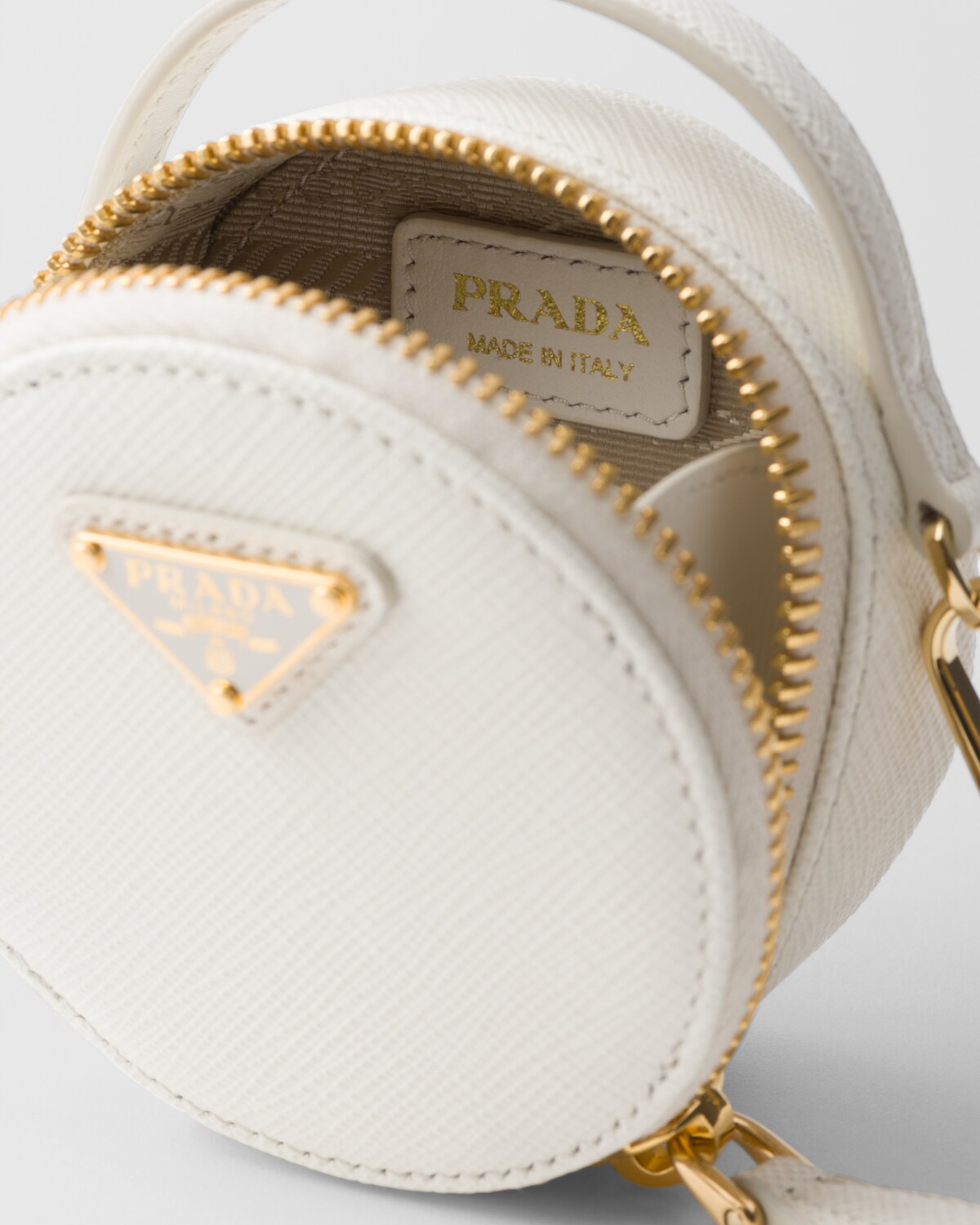 White Saffiano Leather Mini-pouch | PRADA
