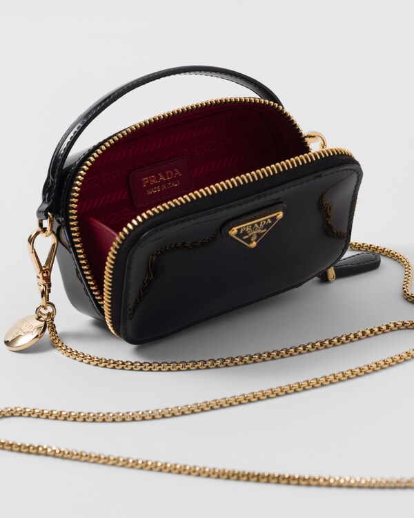 Black Patent Leather Mini-pouch | PRADA