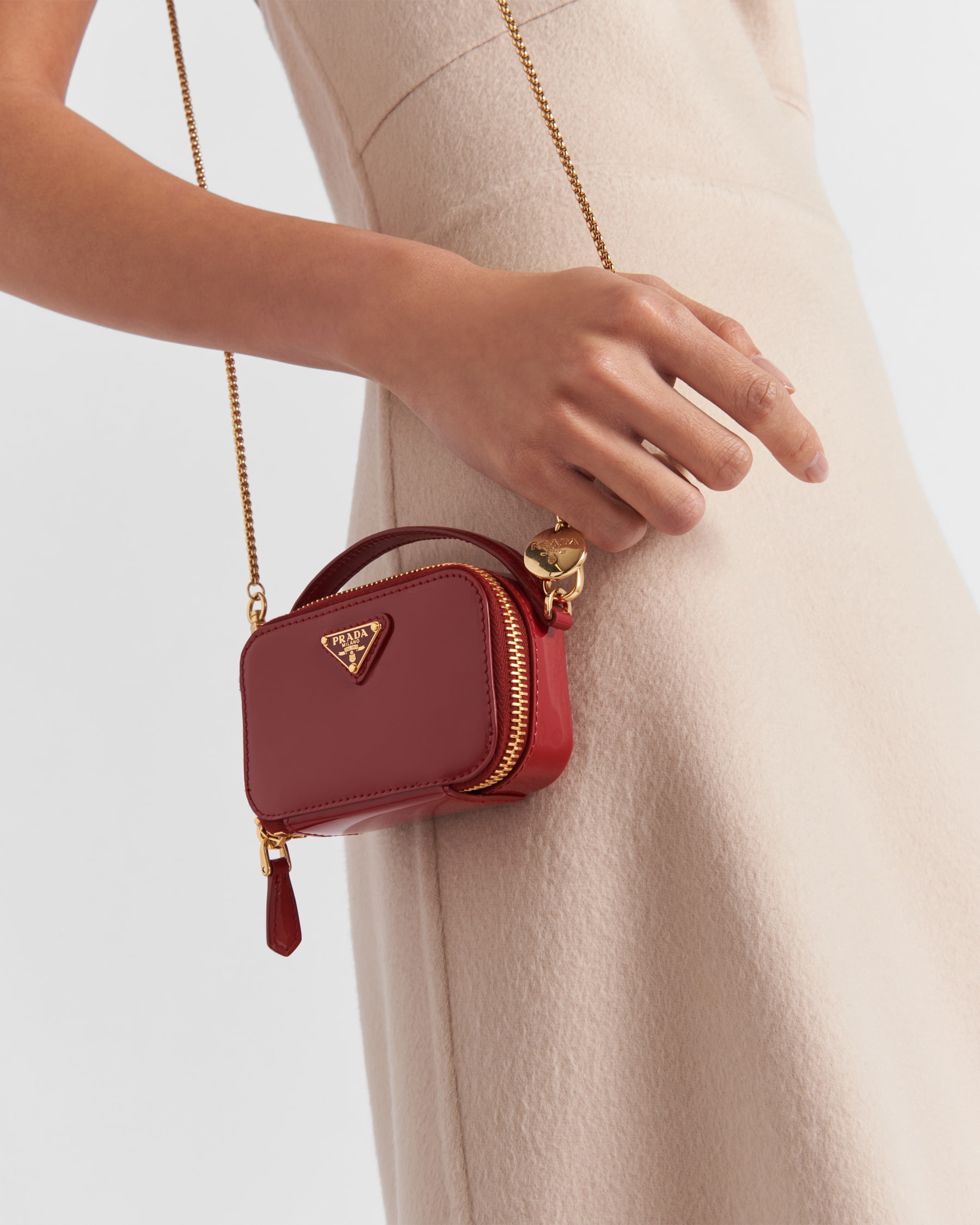 Cherry Red Patent Leather Mini-pouch | PRADA