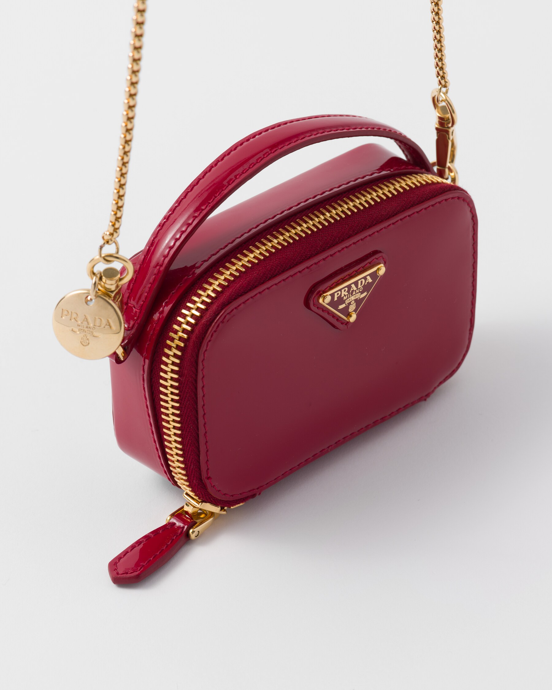 Cherry Red Patent Leather Mini-pouch | PRADA