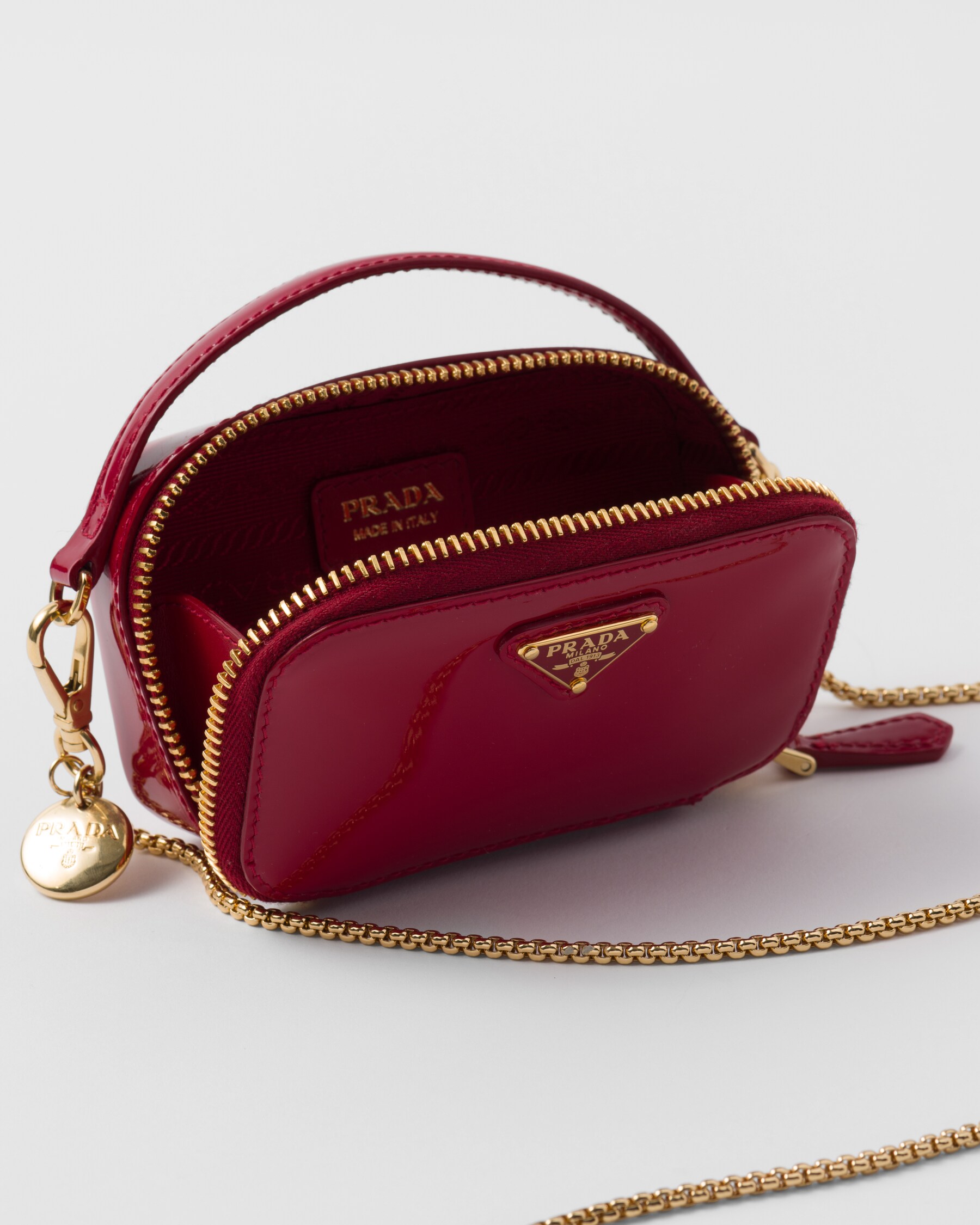 Cherry Red Patent Leather Mini-pouch | PRADA