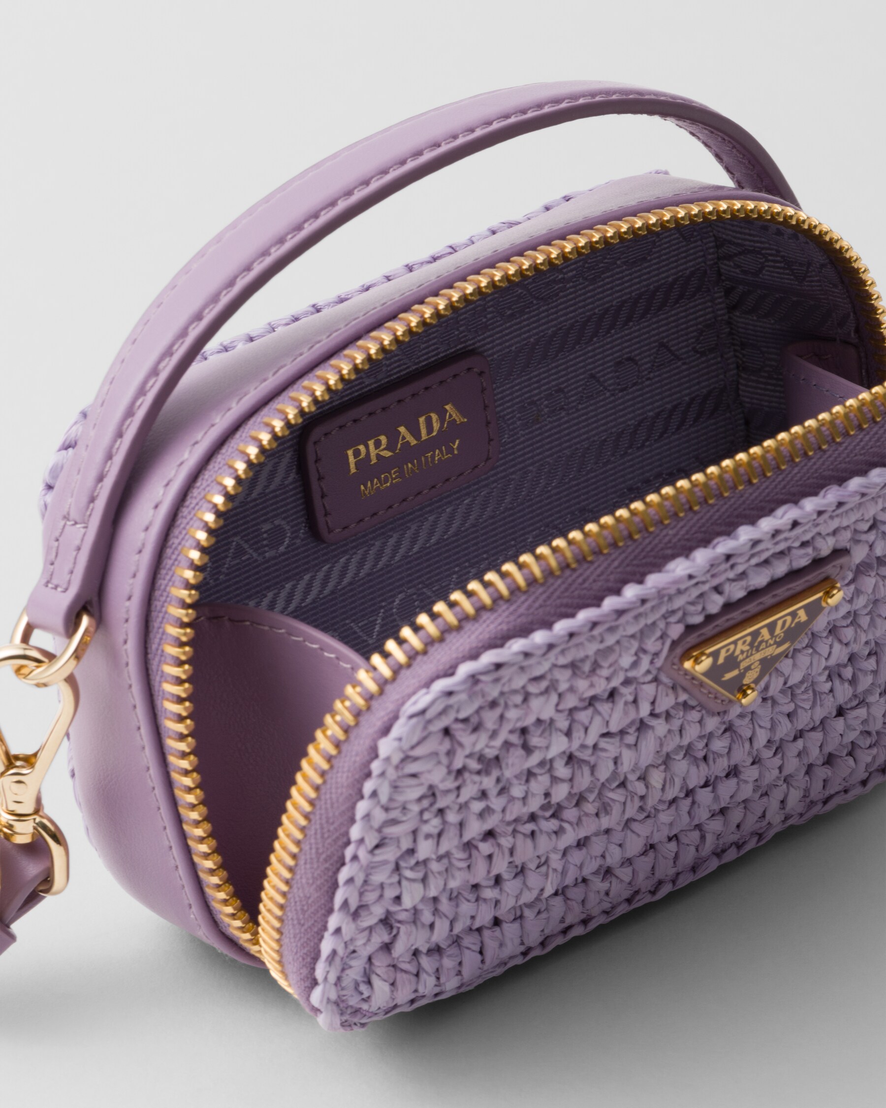 Lily Crochet And Leather Mini-pouch | PRADA