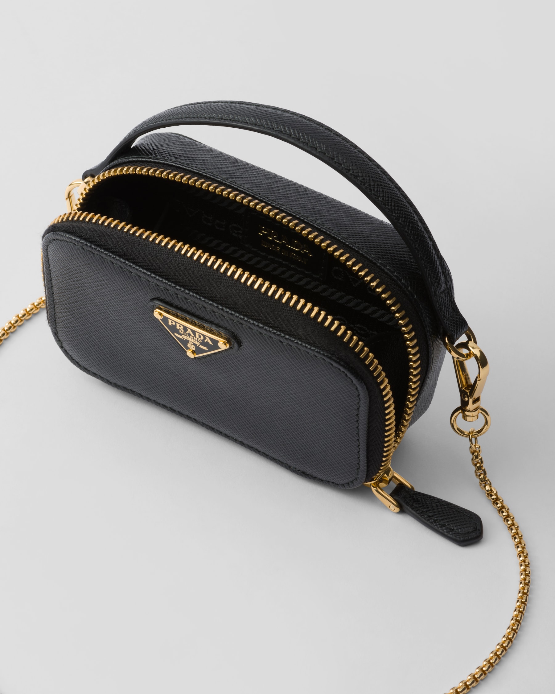 Black Saffiano Leather Mini-pouch | PRADA