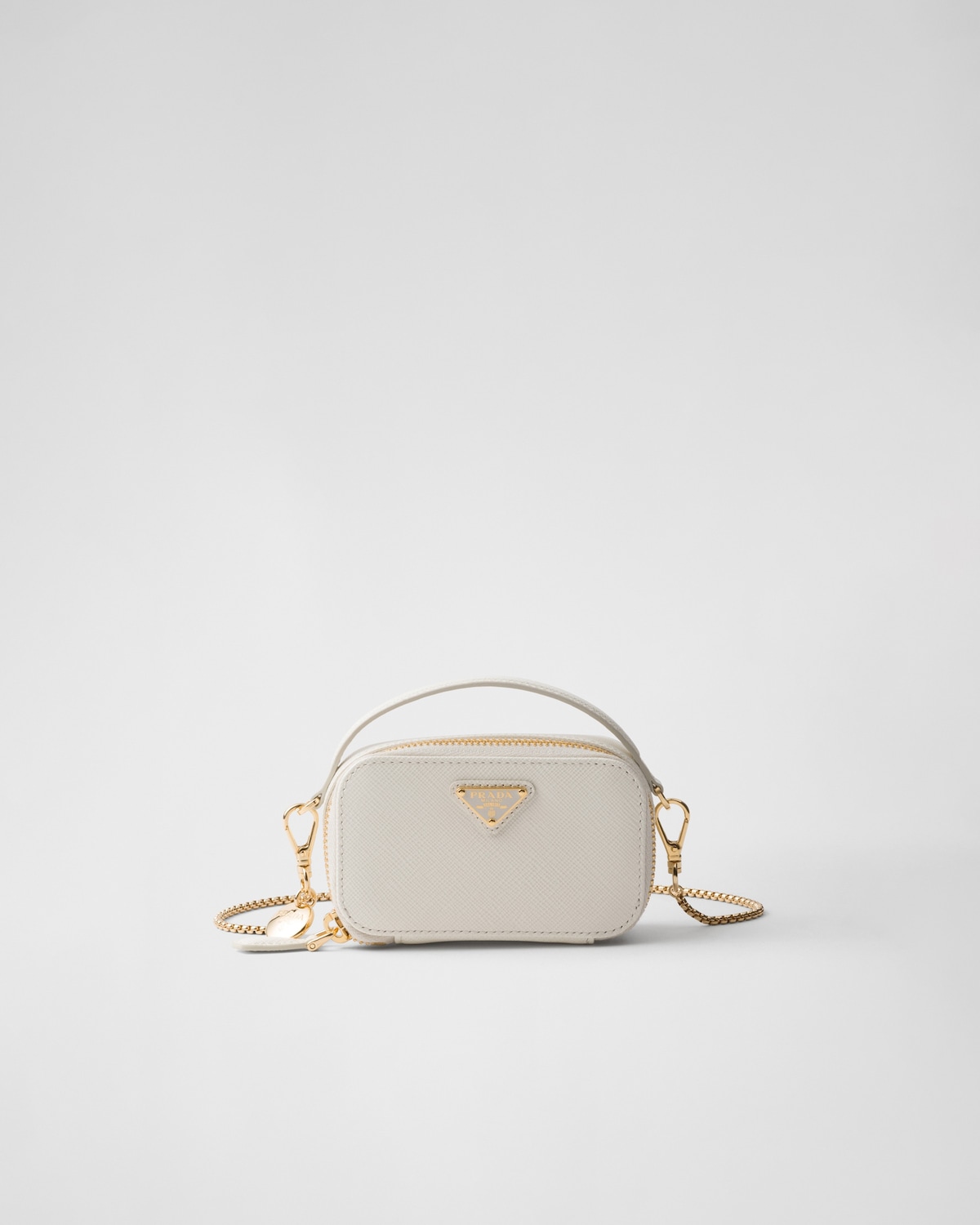 White Saffiano Leather Mini-pouch | PRADA