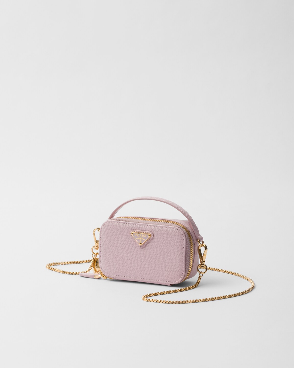 Alabaster Pink Saffiano Leather Mini-pouch | PRADA