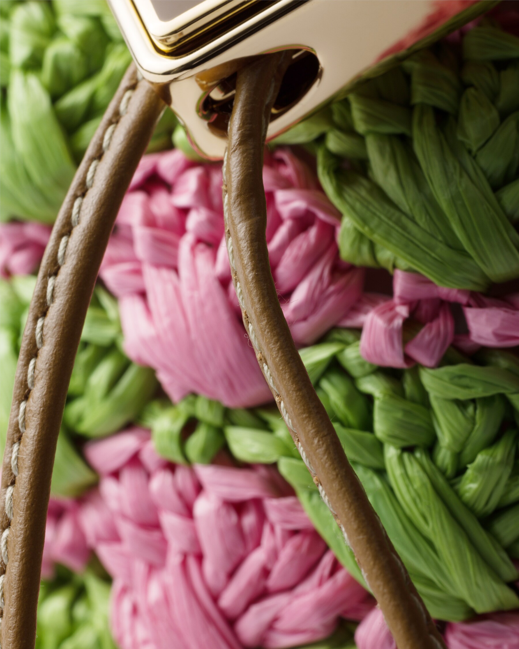 Petal Pink/lawn Green Crochet Mini Pouch | PRADA