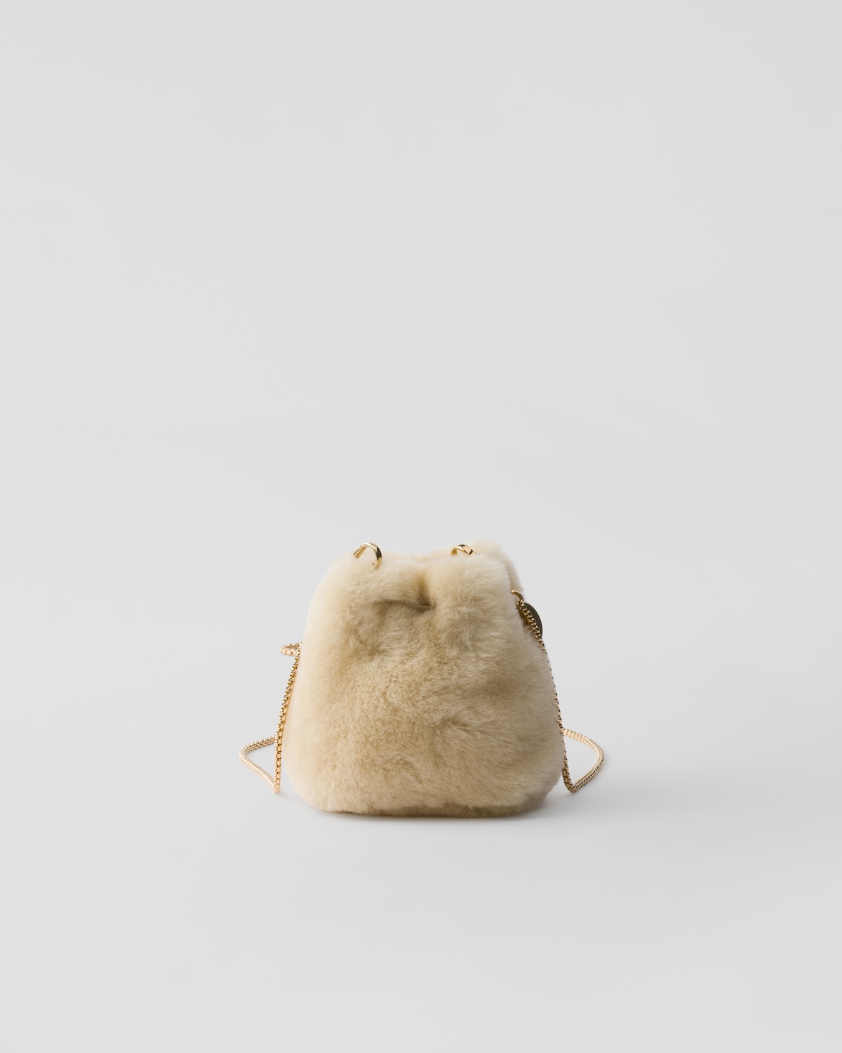 Ecru Sheepskin Mini Pouch | PRADA - United States