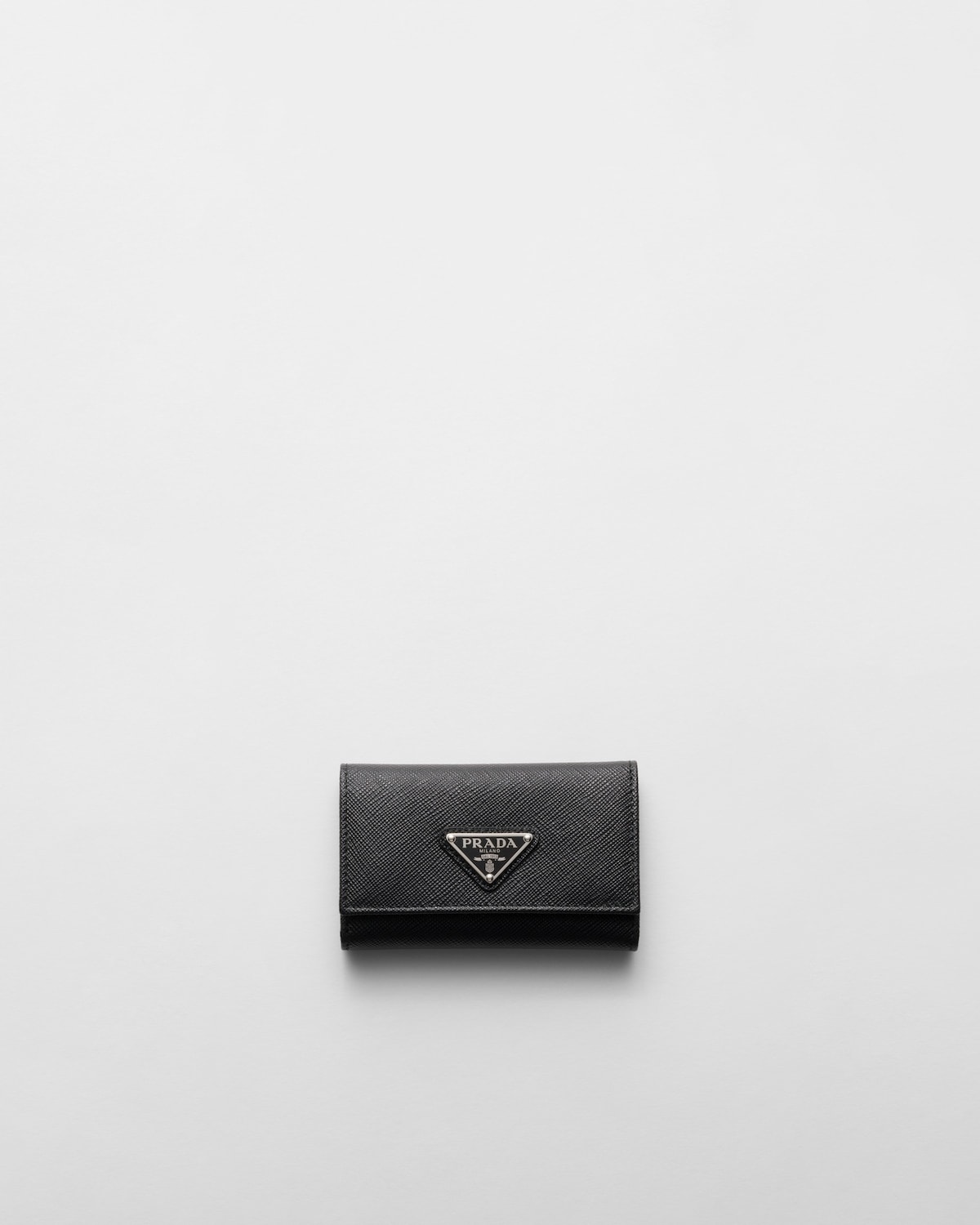 Black Saffiano Leather Key Case | PRADA