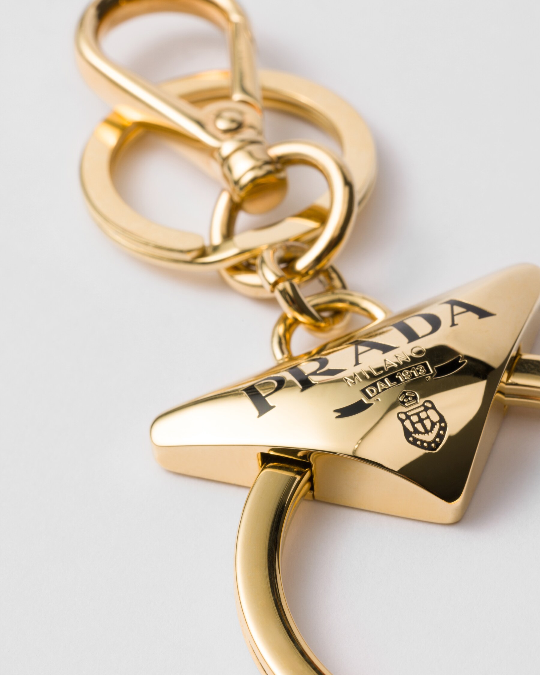 Gold/black Metal Key Ring | PRADA