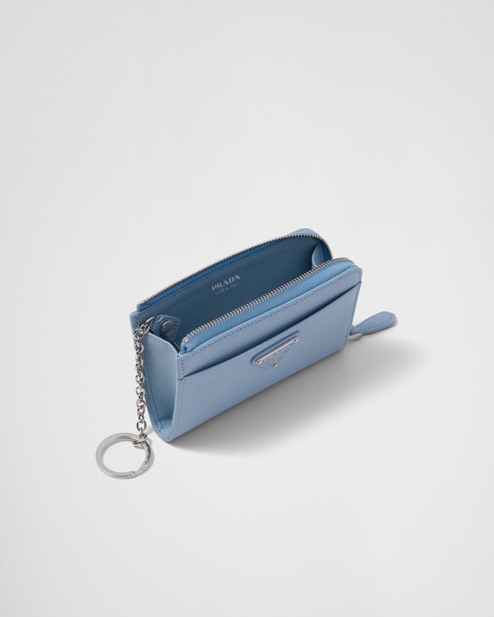 Pale Blue Saffiano Keychain | PRADA