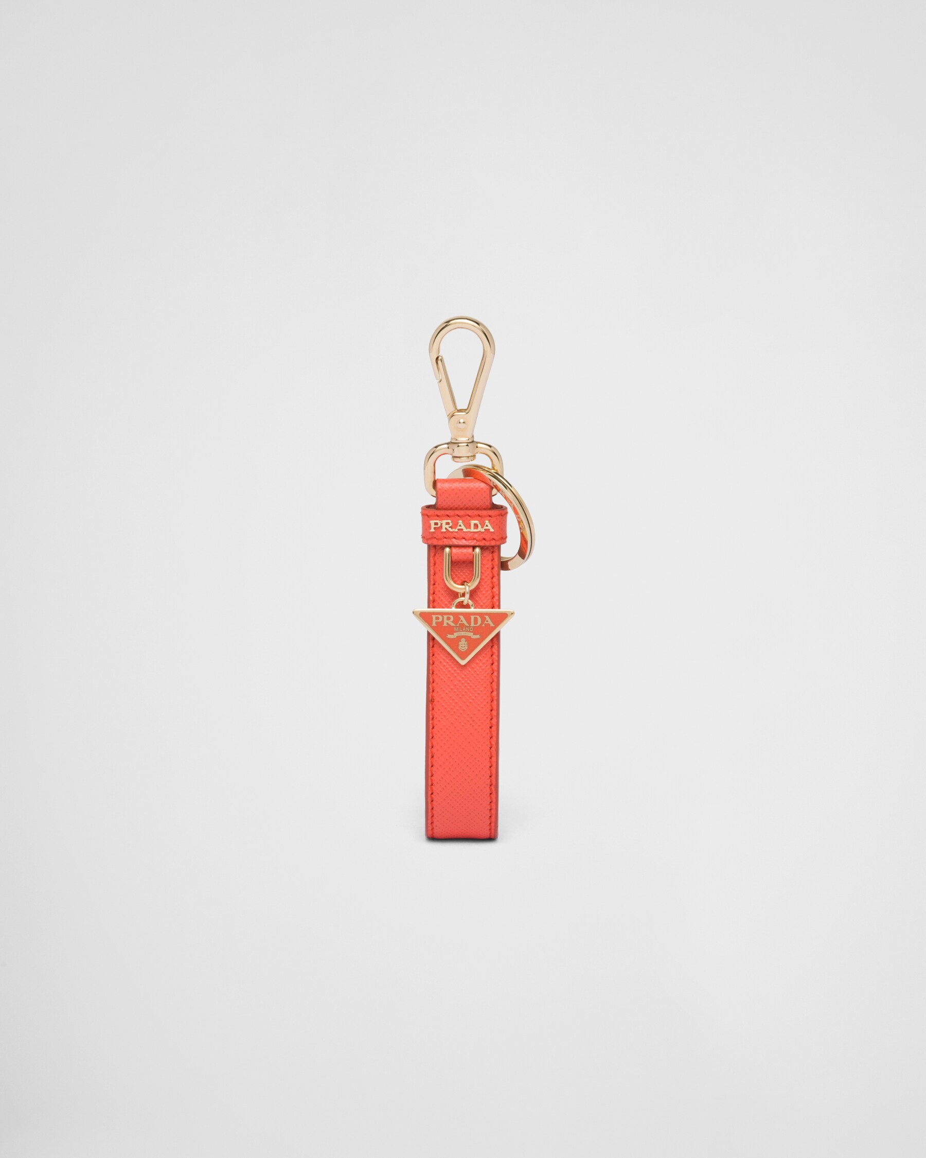 Orange Saffiano Leather Keychain | PRADA