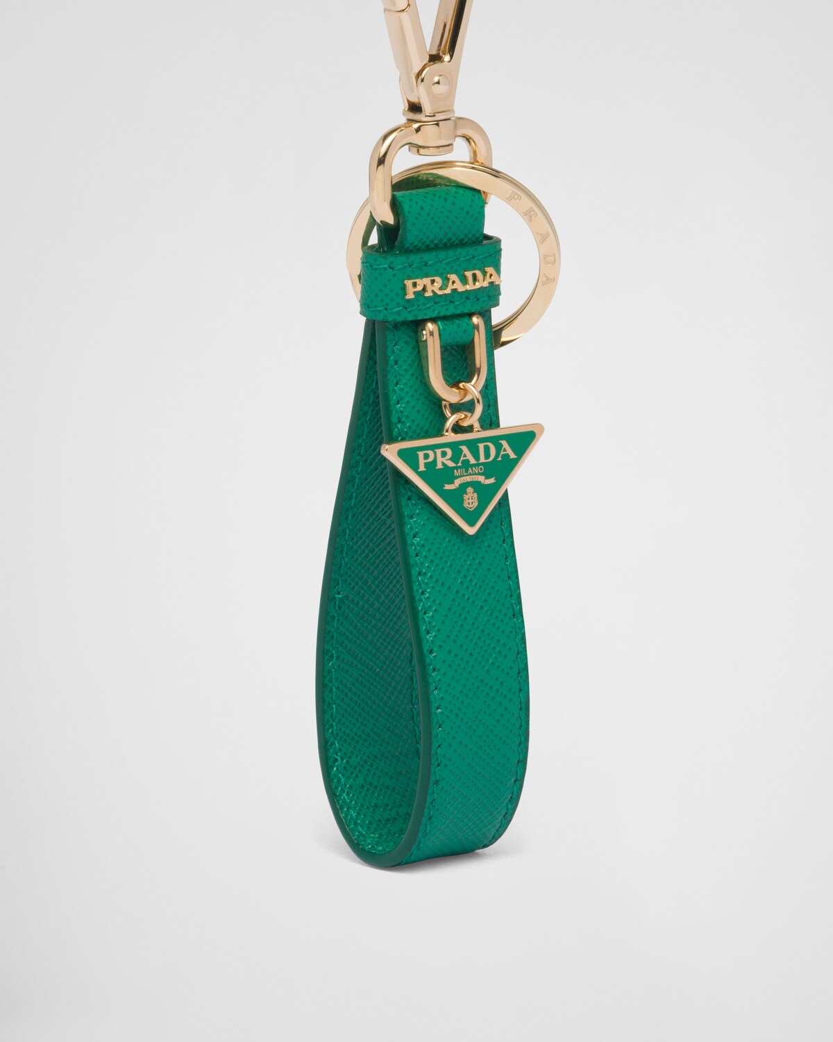 Mango Saffiano Leather Keychain | PRADA