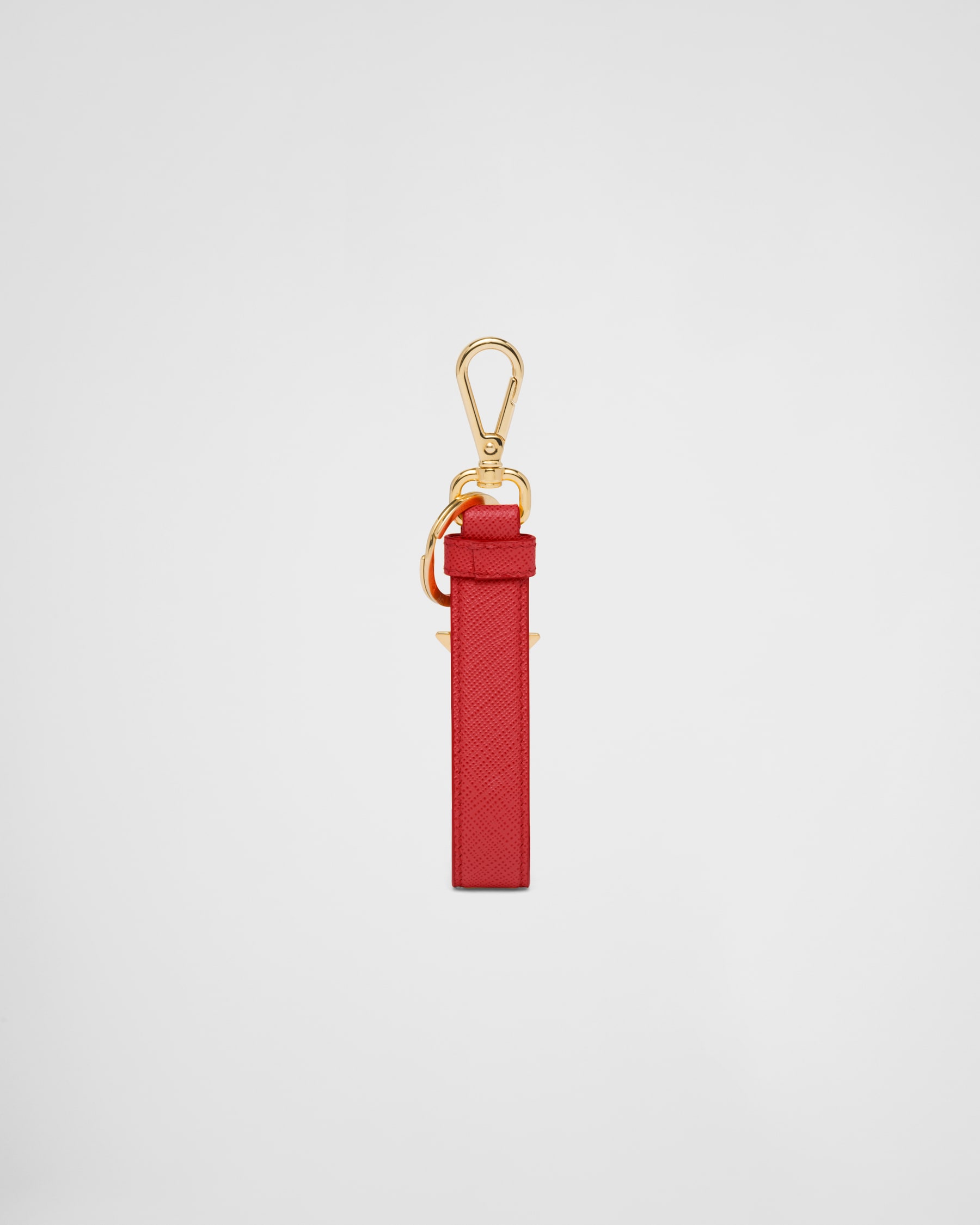 Fiery Red Saffiano Leather Keychain | PRADA