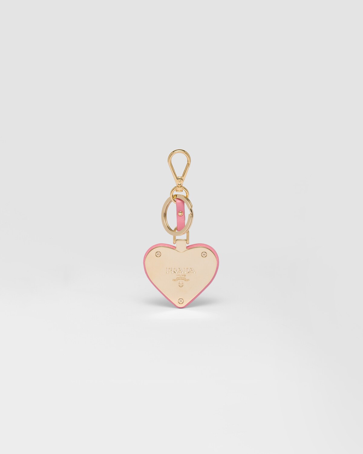 Geranium Pink Nappa Leather Key Ring | PRADA