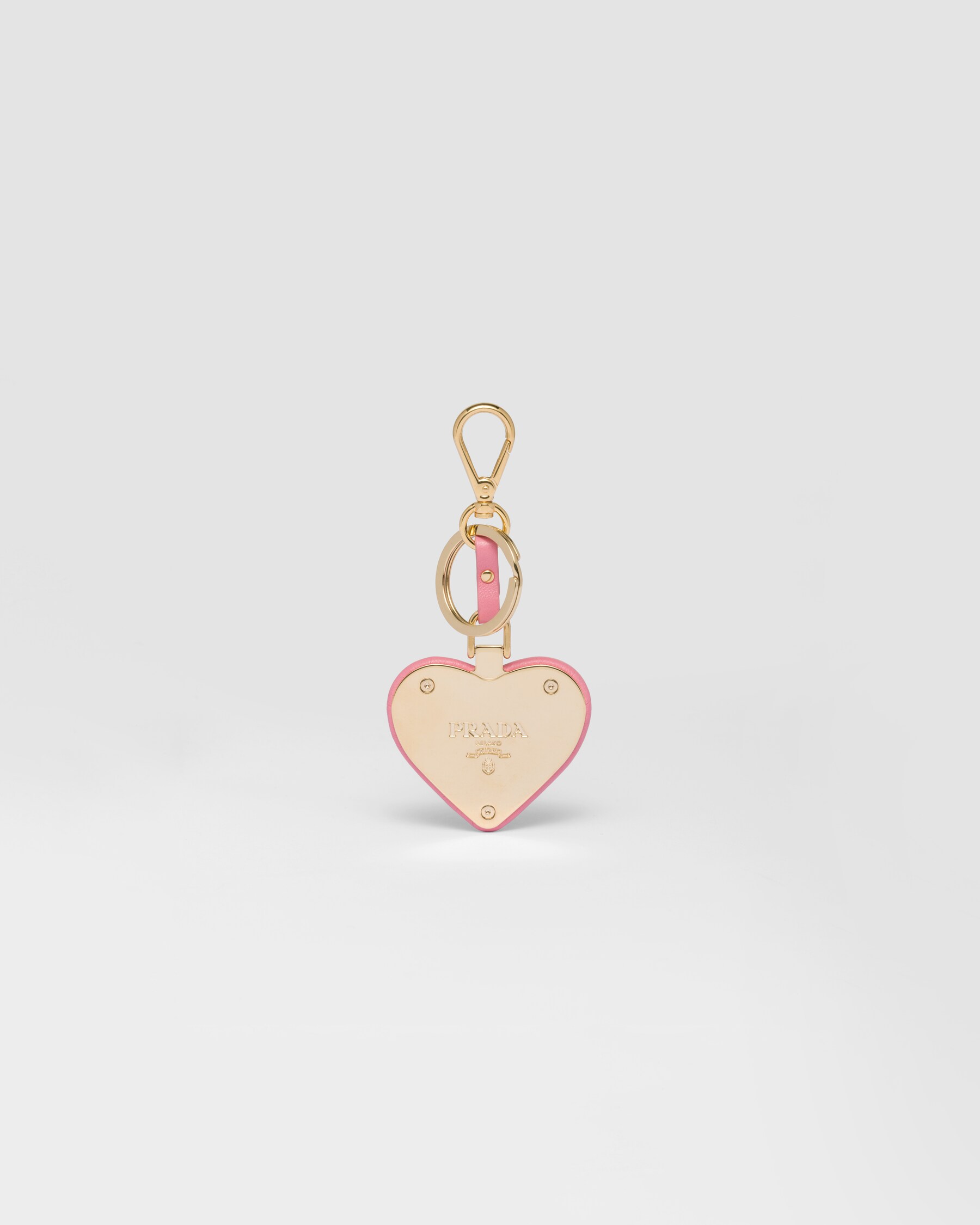 Geranium Pink Nappa Leather Key Ring | PRADA