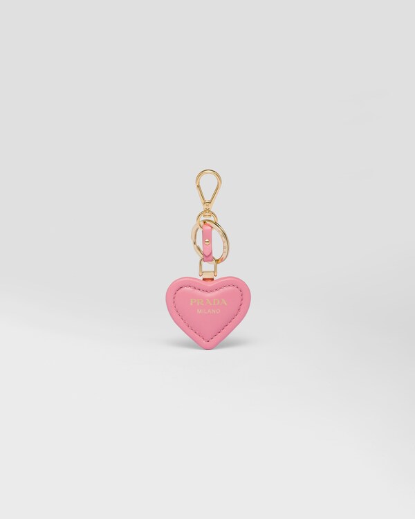 Geranium Pink Nappa Leather Key Ring | PRADA