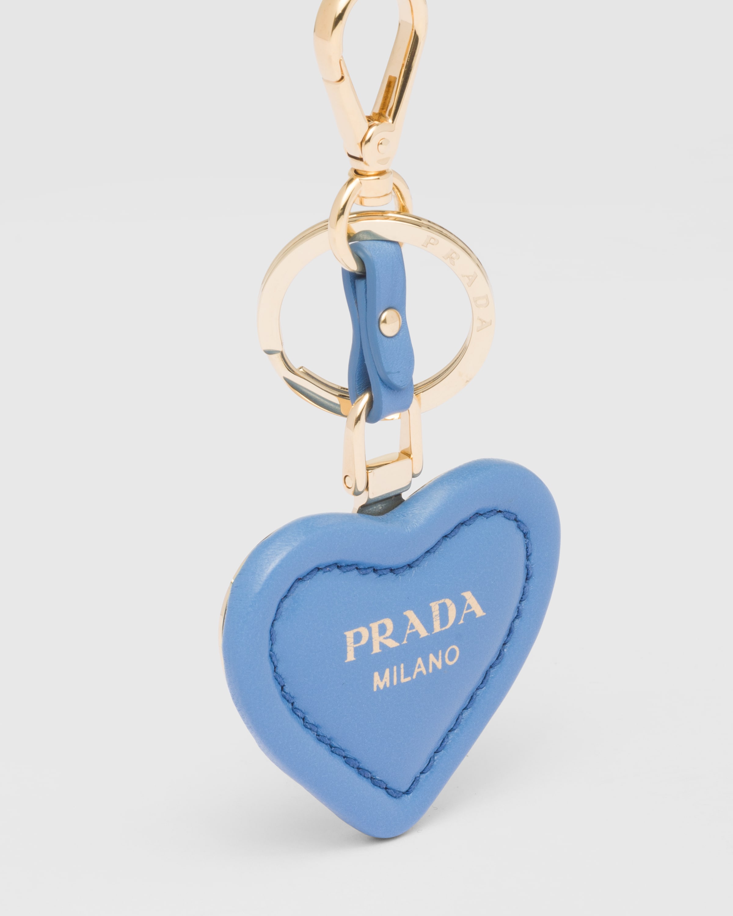 Light Blue Nappa leather key ring | Prada