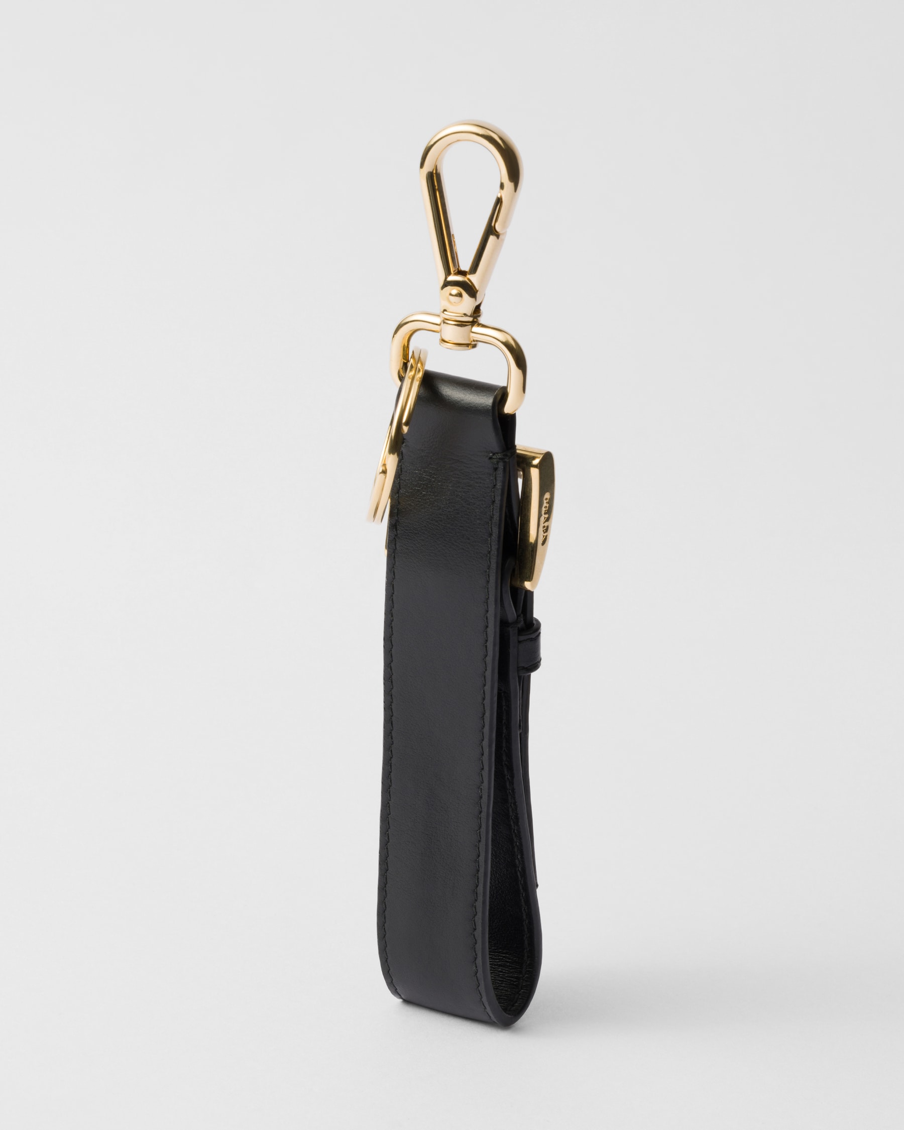 Black Leather Key Ring | PRADA