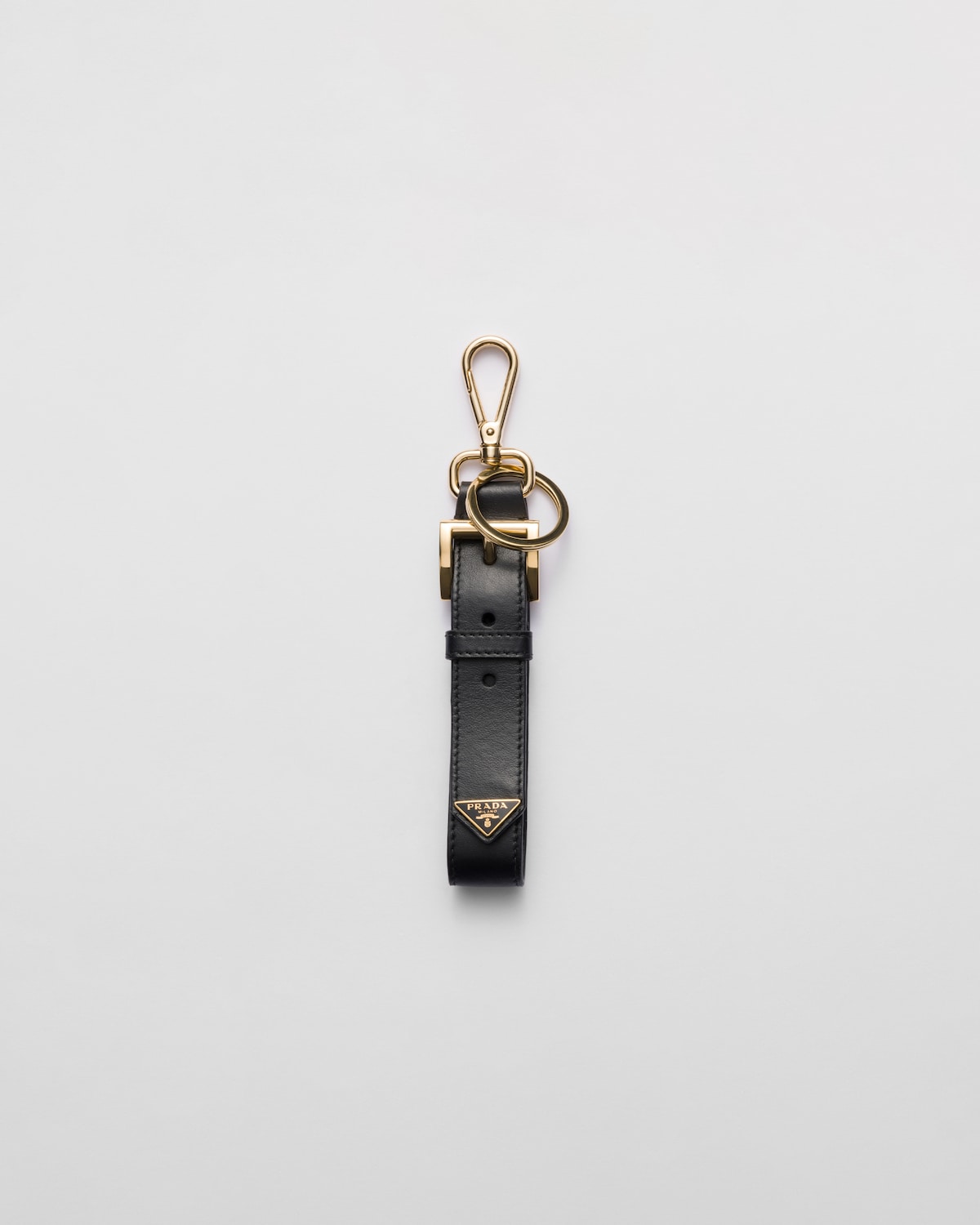 Black Leather Key Ring | PRADA