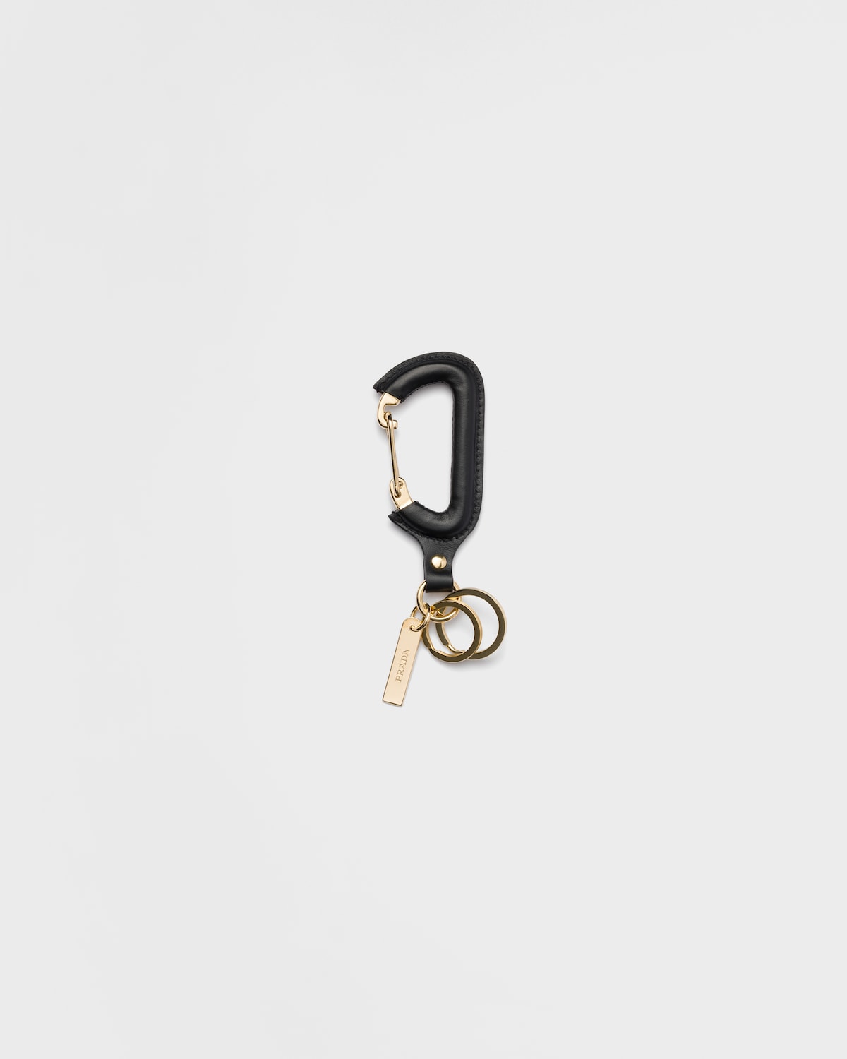 Black Leather Key Ring | PRADA