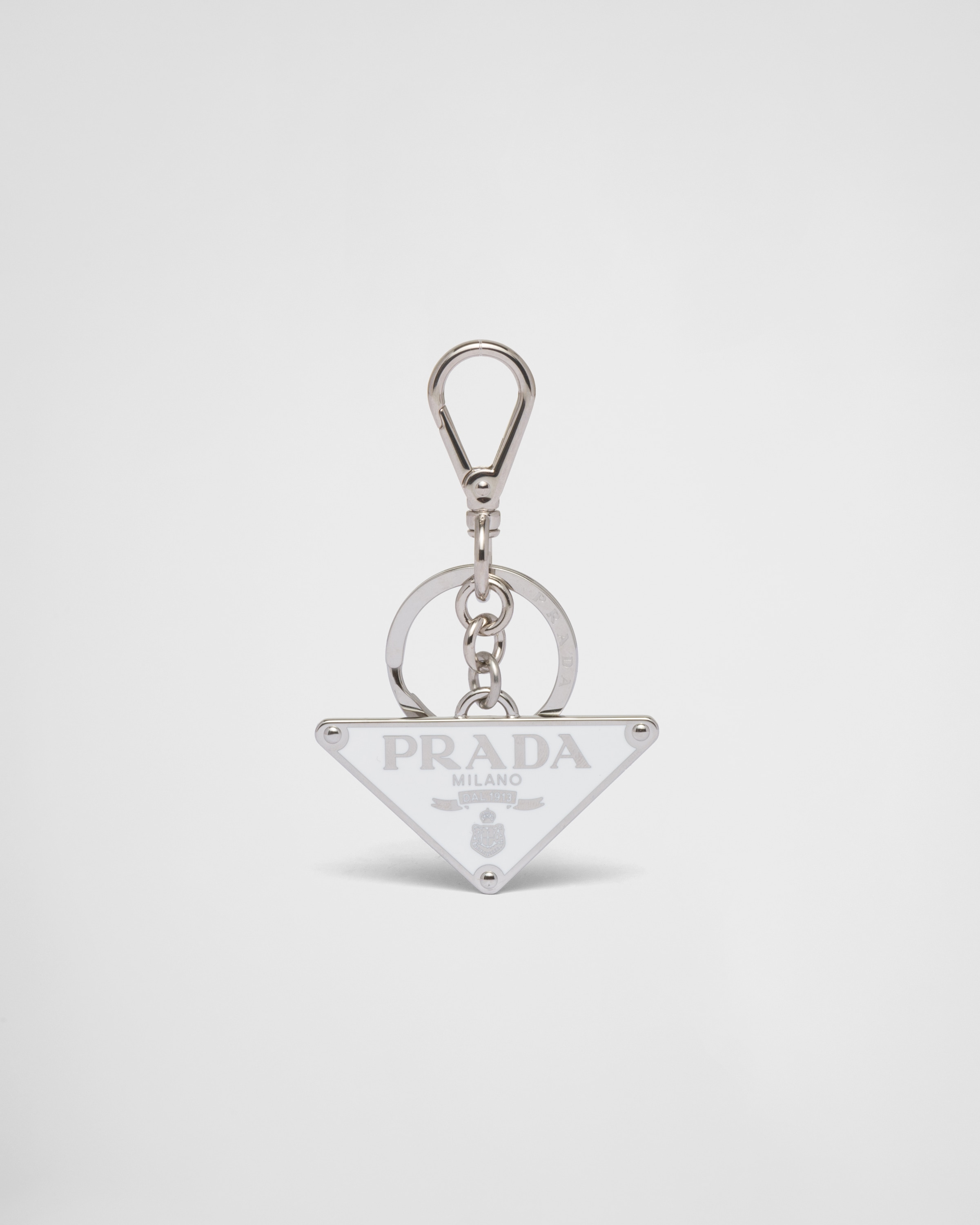 Steel/white Metal Keychain | PRADA