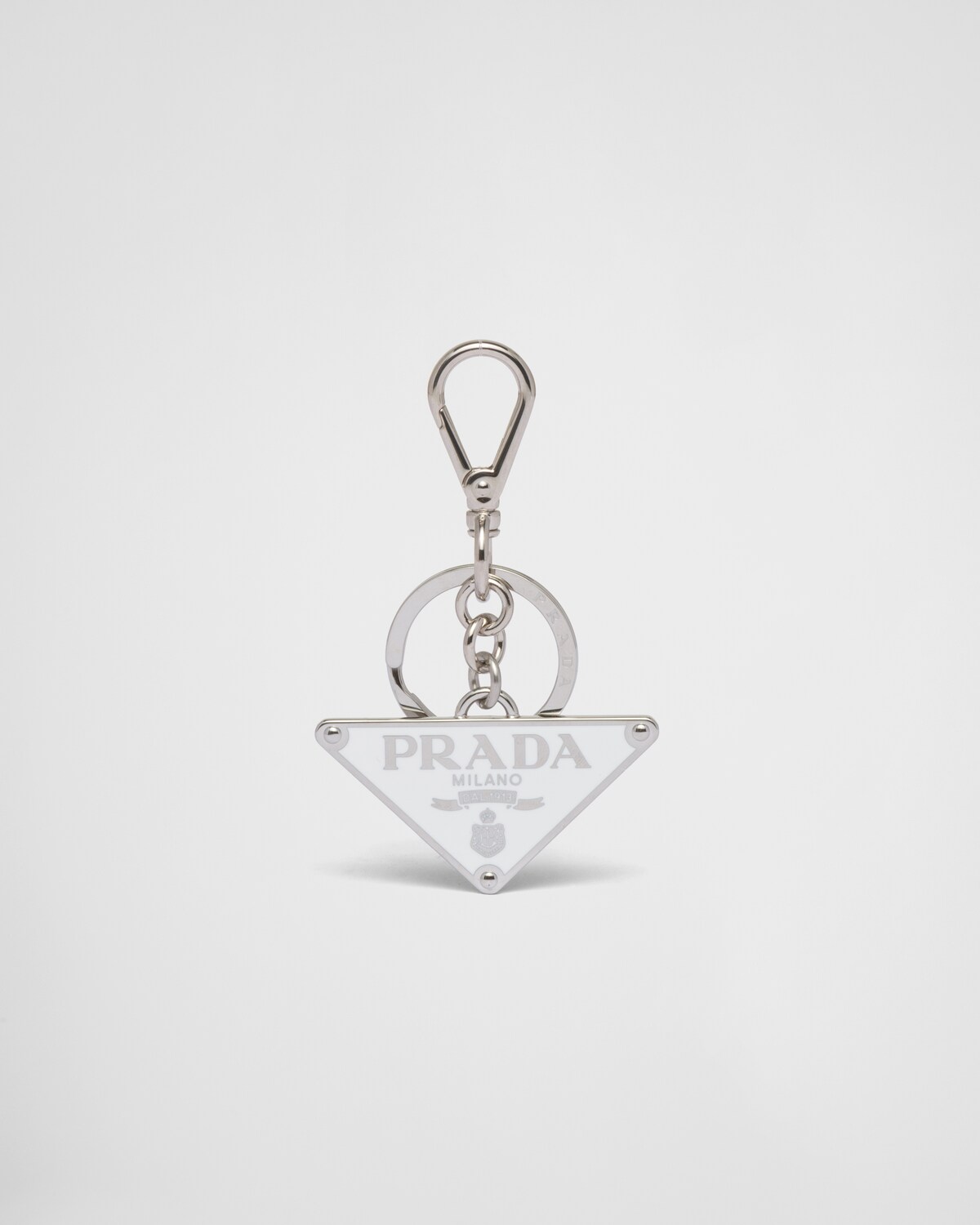 Steel/white Metal Keychain | PRADA