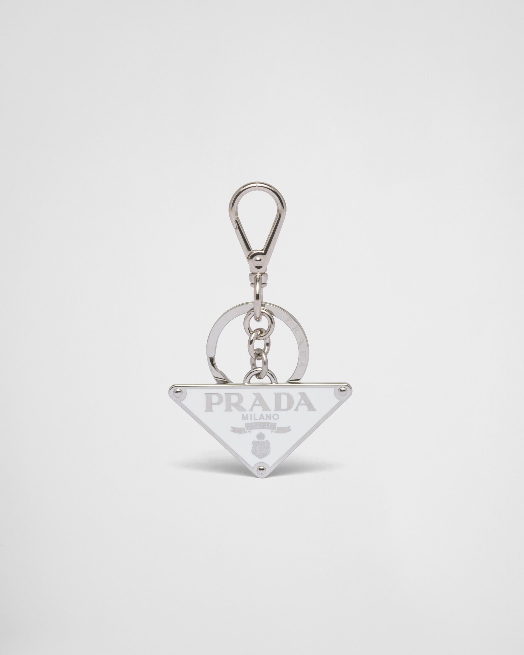 Steel/white Metal Keychain | PRADA