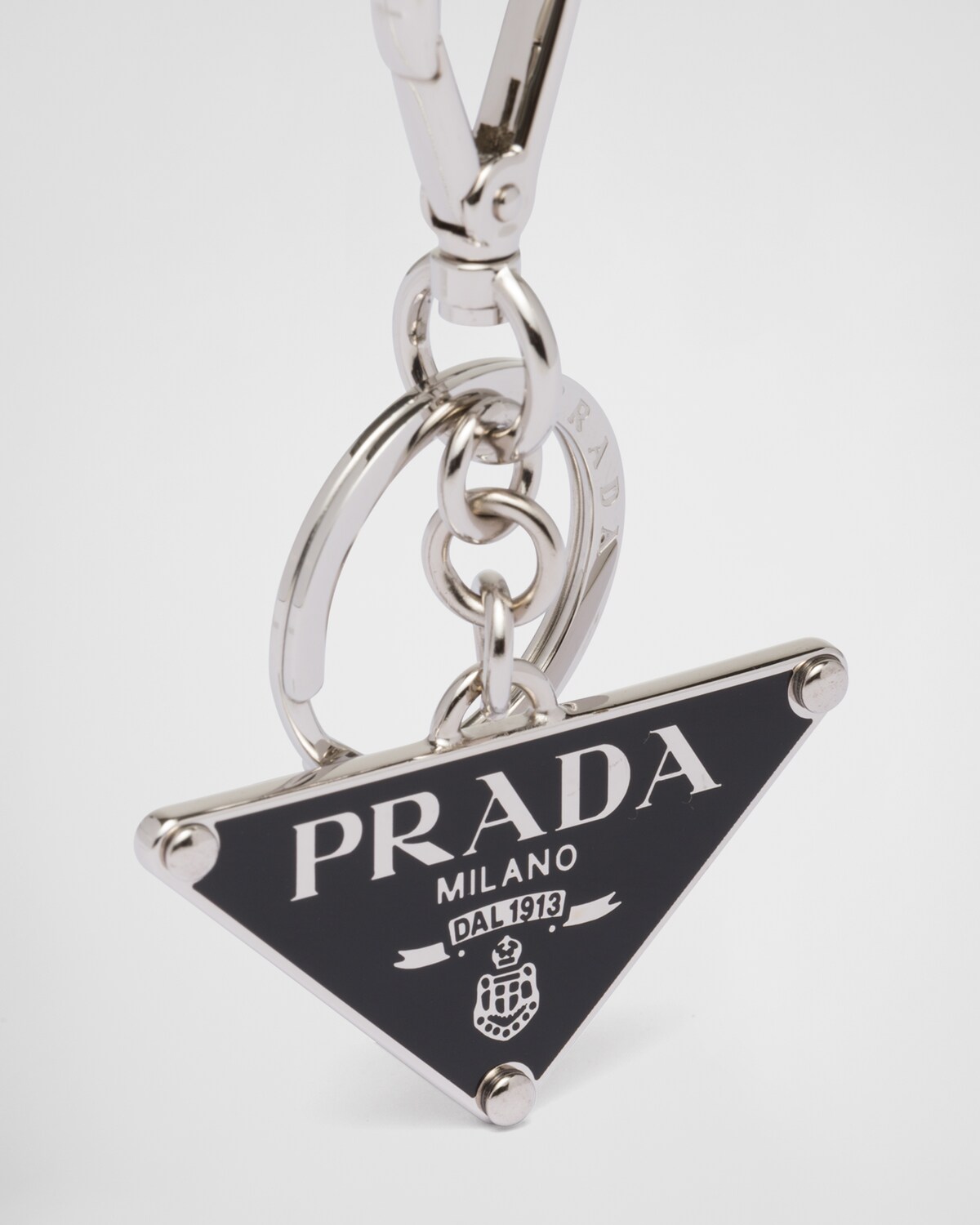 Steel/black Metal Keychain | PRADA