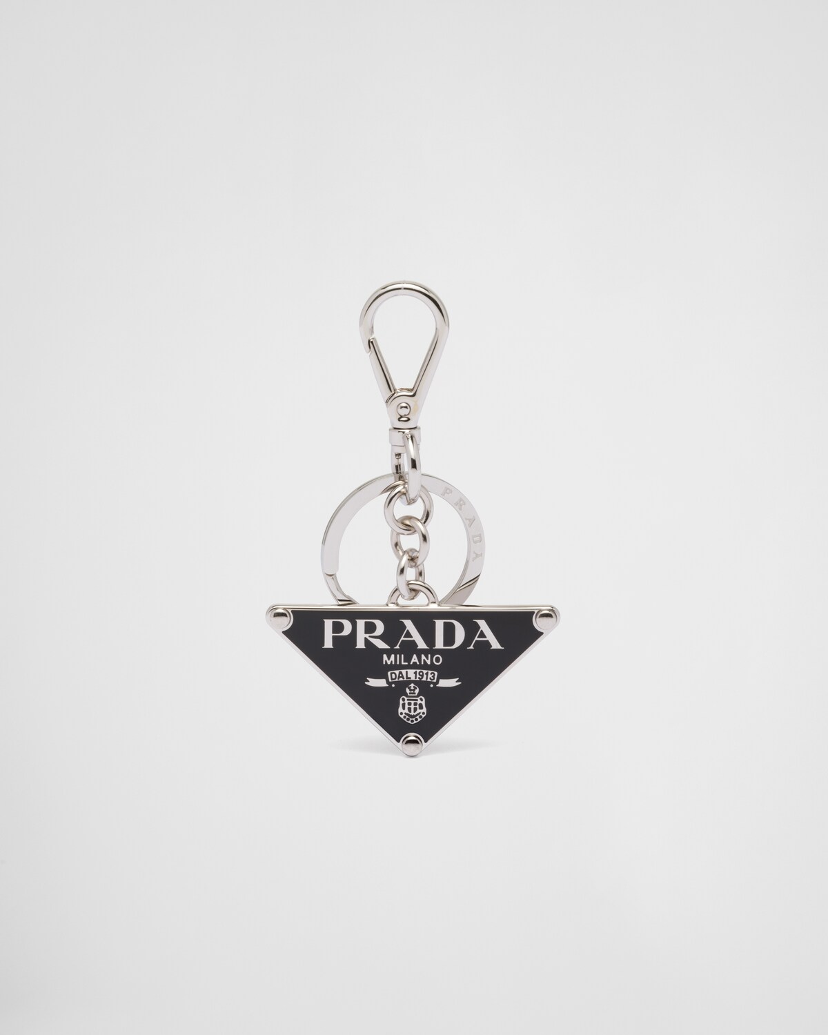 Steel/black Metal Keychain | PRADA