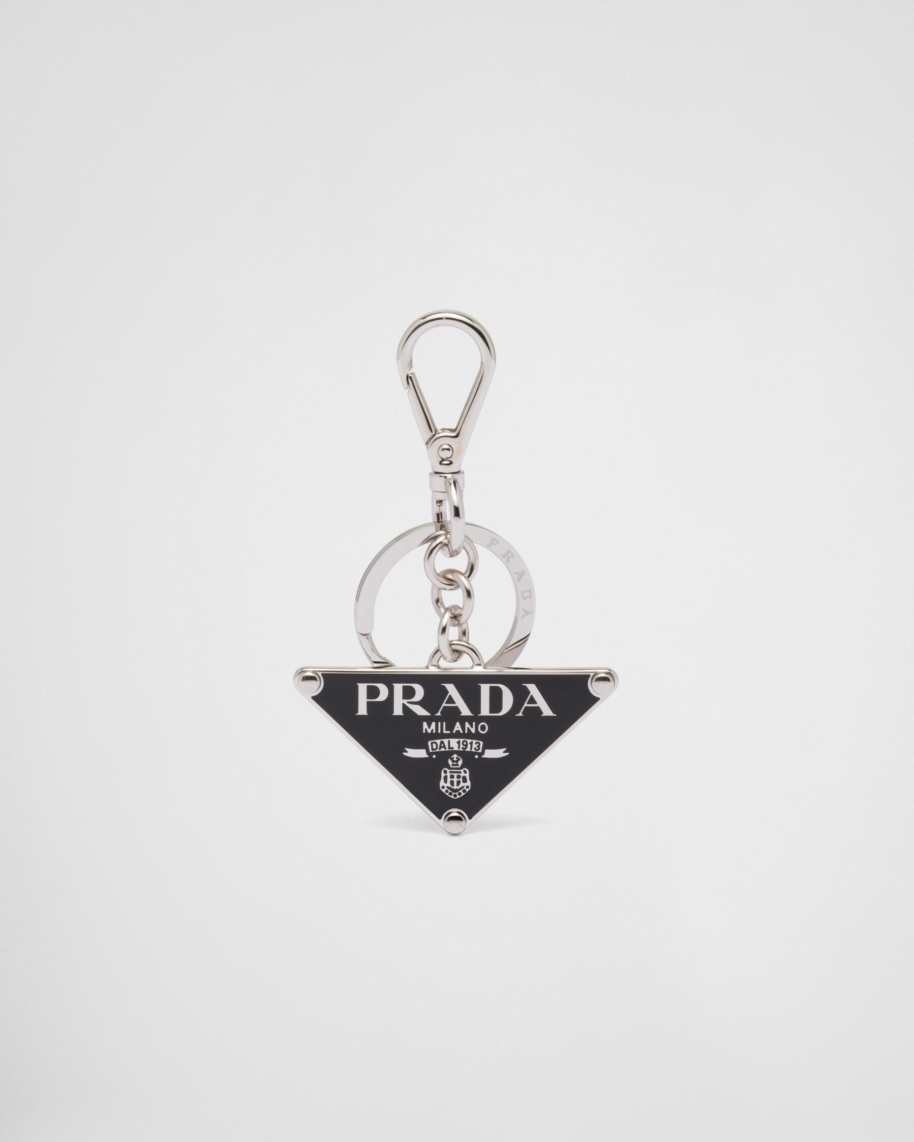 Steel/black Metal Keychain | PRADA