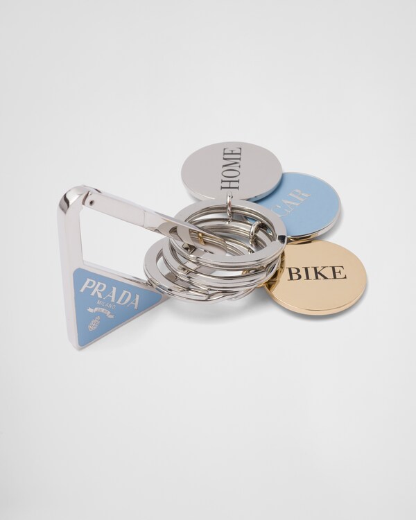Steel/sky Blue Metal Keychain | PRADA