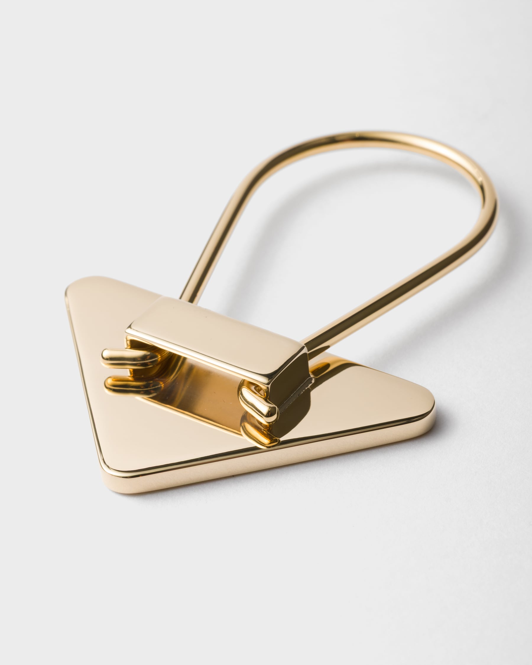 Gold/peach Enameled Metal Key Ring | PRADA