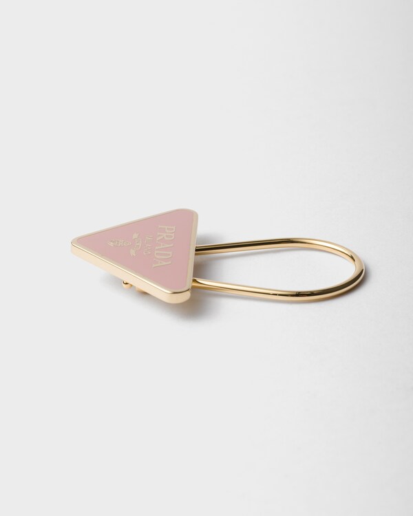 Gold/peach Enameled Metal Key Ring | PRADA