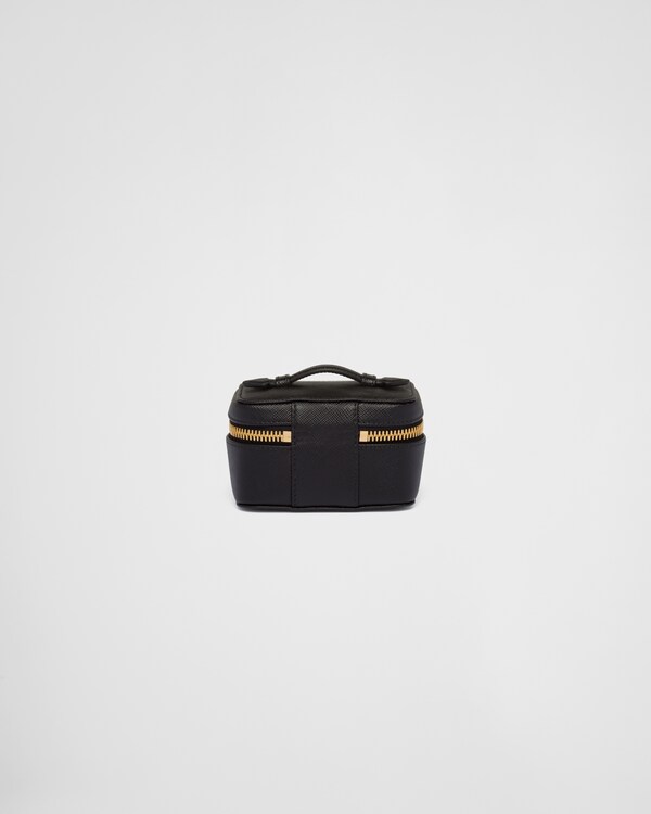 Black Saffiano Leather Jewelry Beauty Case | PRADA