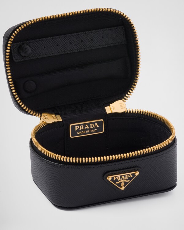 Black Saffiano Leather Jewelry Beauty Case | PRADA