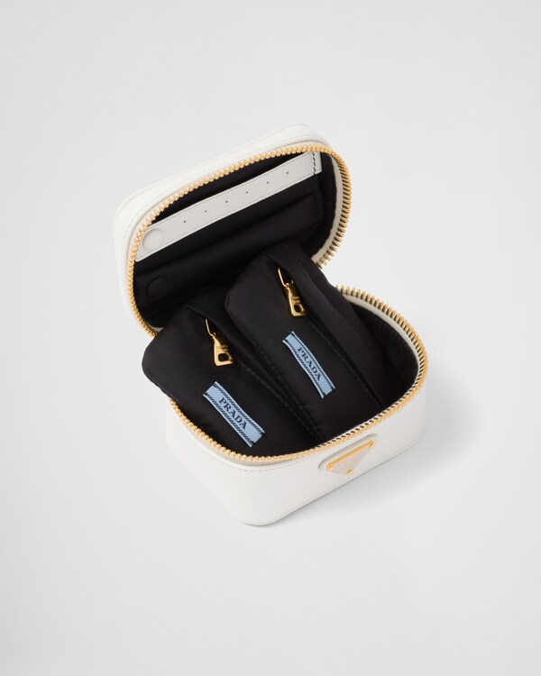 White Saffiano Leather Jewelry Beauty Case | PRADA