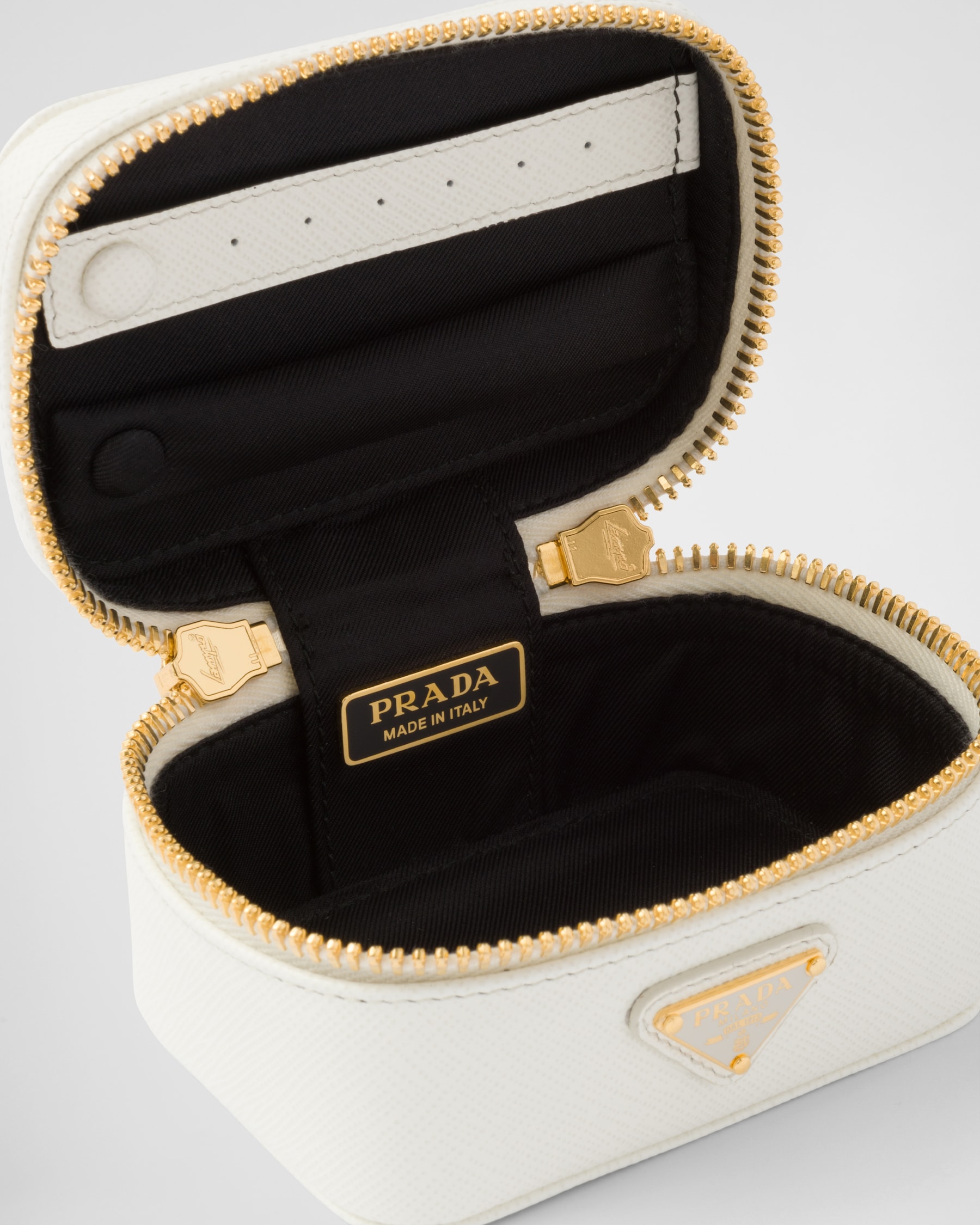 White Saffiano Leather Jewelry Beauty Case | PRADA