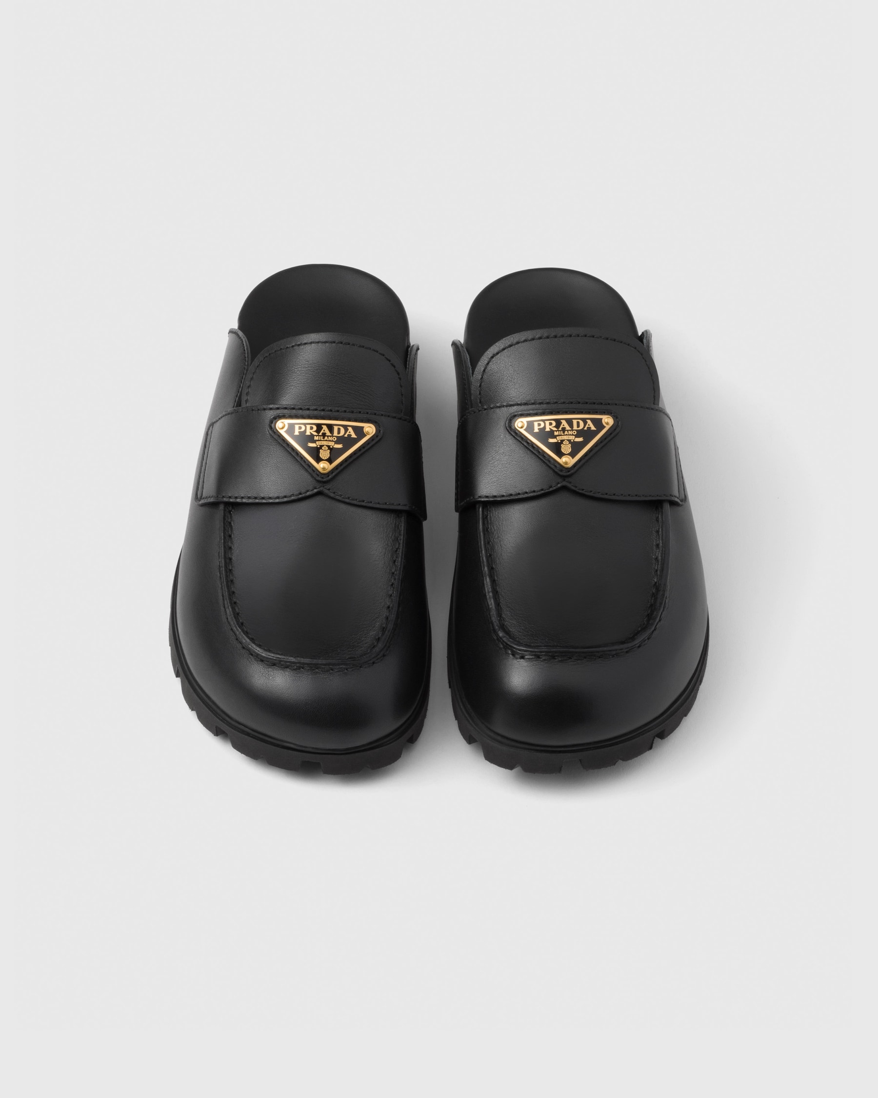 Black Leather Mules | PRADA