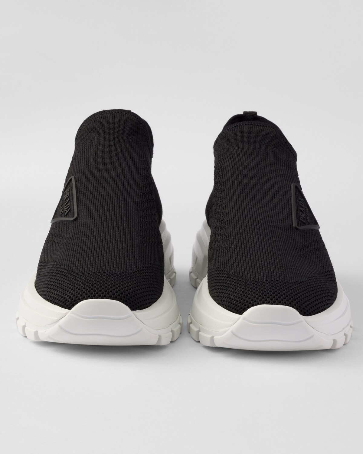 Black Stretch Knit Sock Sneakers | PRADA